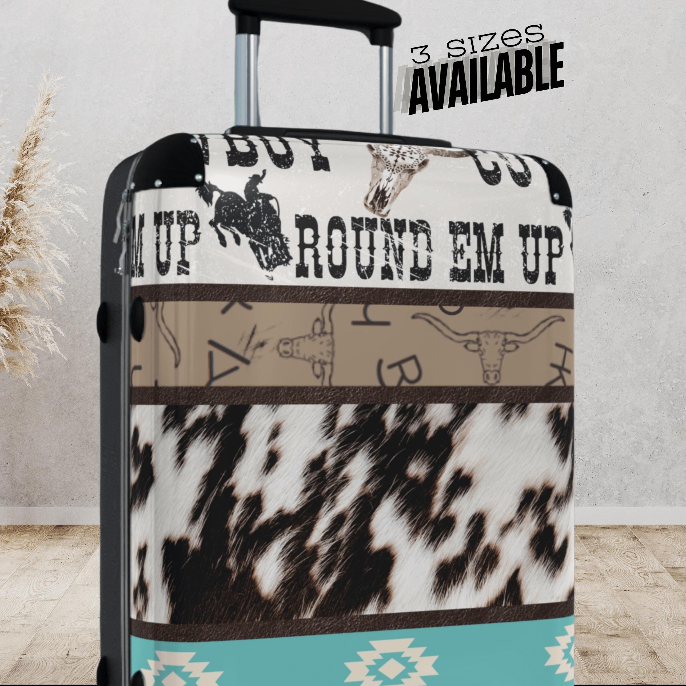 Cowhide Luggage Set Cowgirl Spinner Suitcase Travel Gift for Women ...