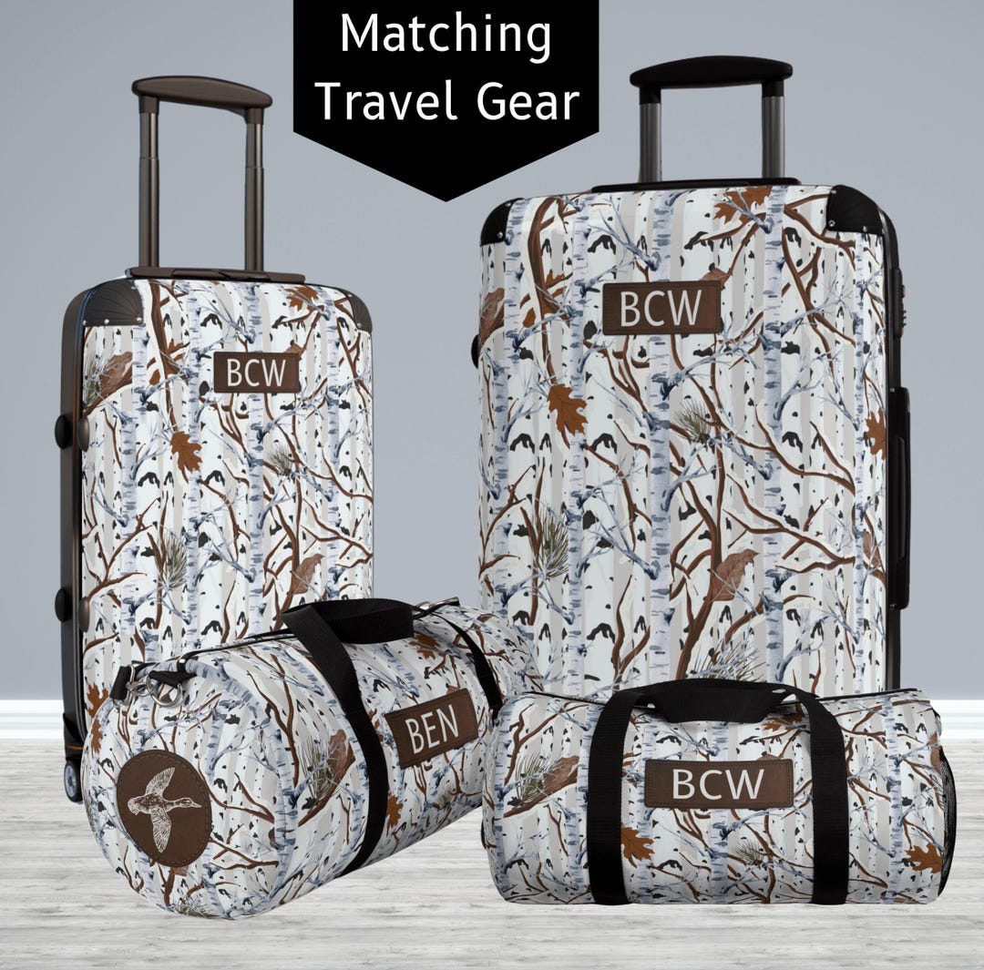 Camouflage Luggage for Men White Camo Travel Bag for Boys Tree Camo ...