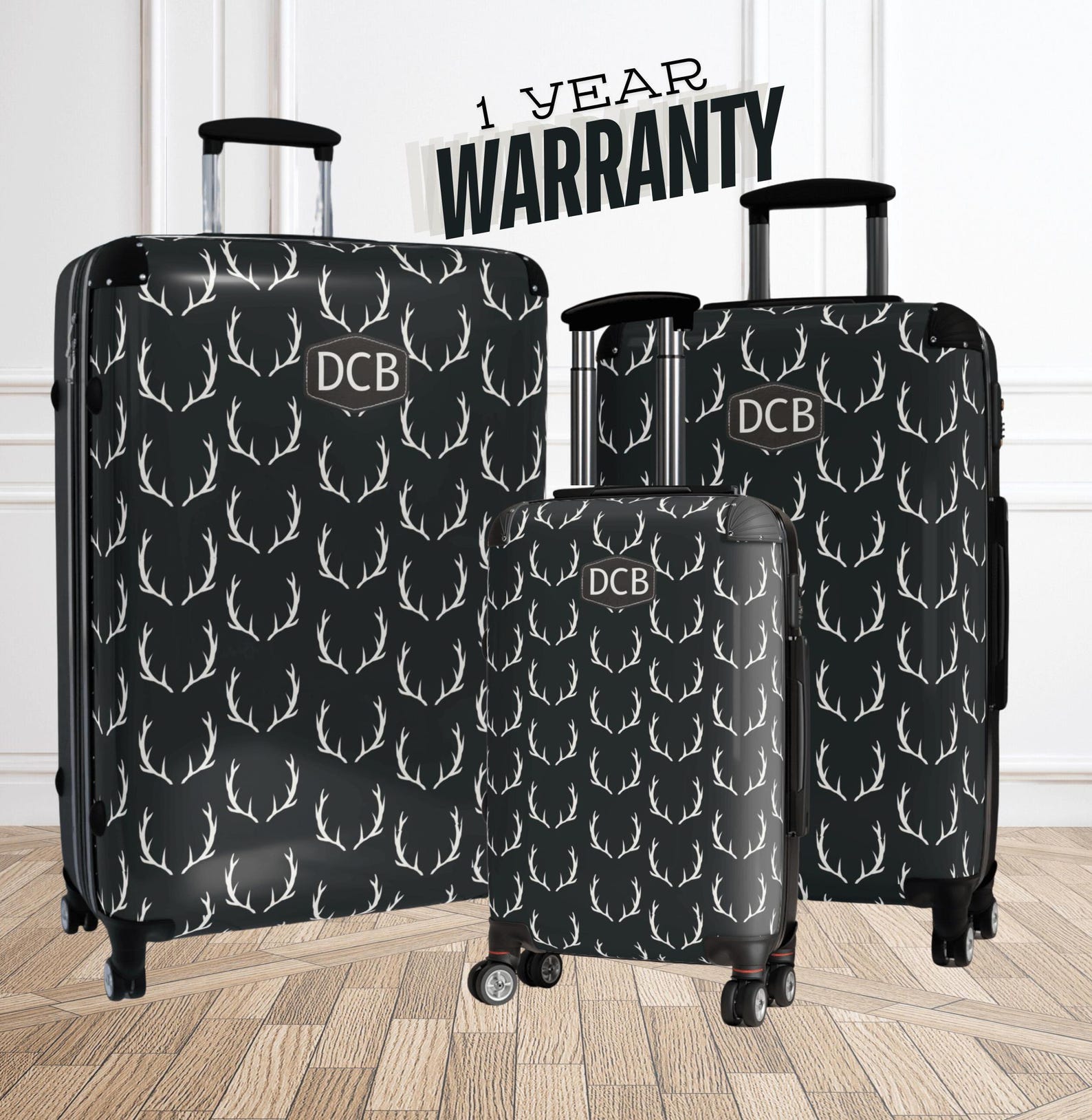 Custom Deer Antler Suitcase for Men Personalized Suitcase for Deer ...
