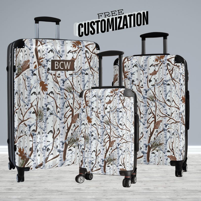 Camouflage Luggage for Men White Camo Travel Bag for Boys Tree Camo ...