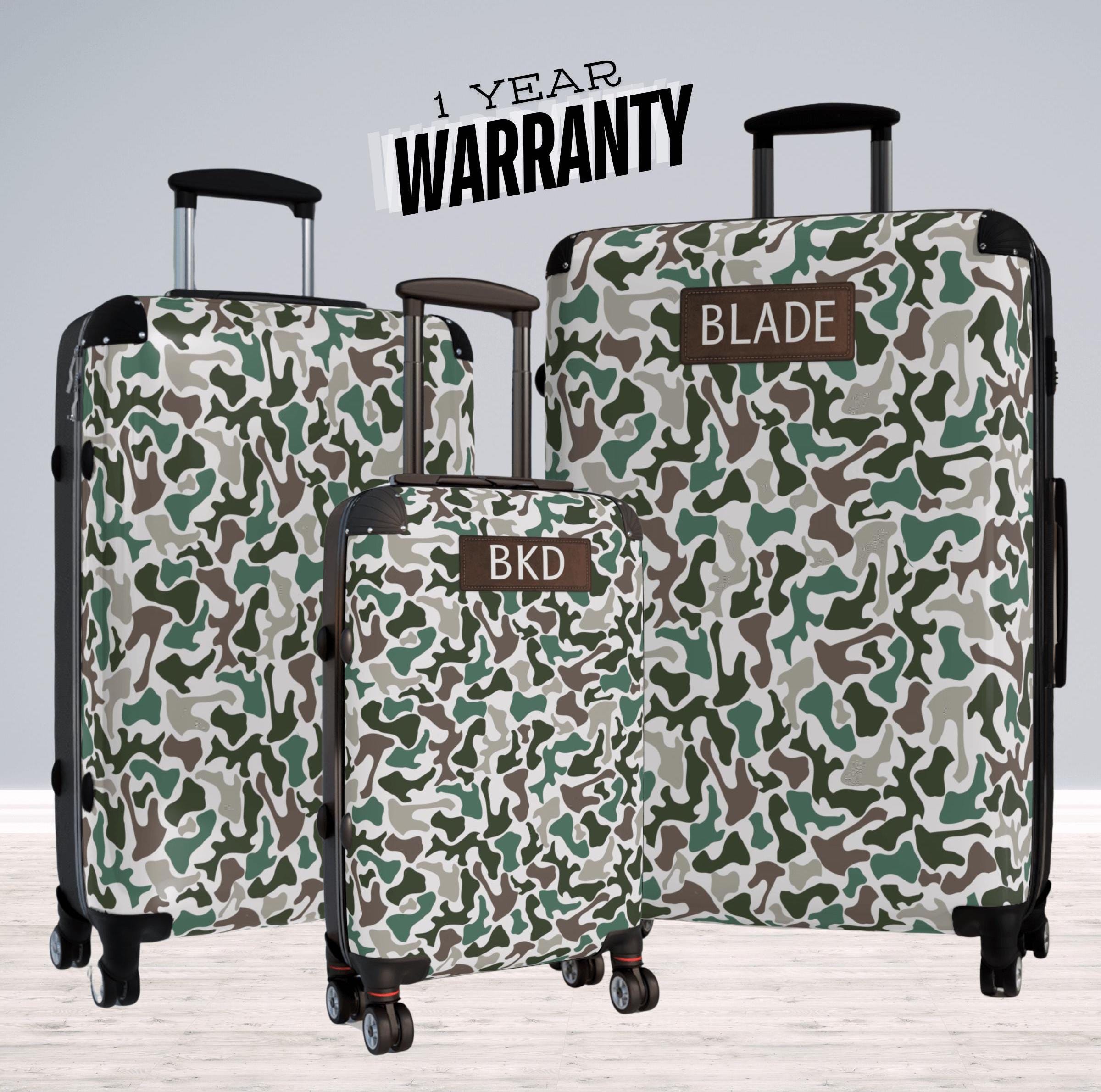 Personalized Camo Luggage Set for Men Camouflage Carry on Bag Gift Idea ...