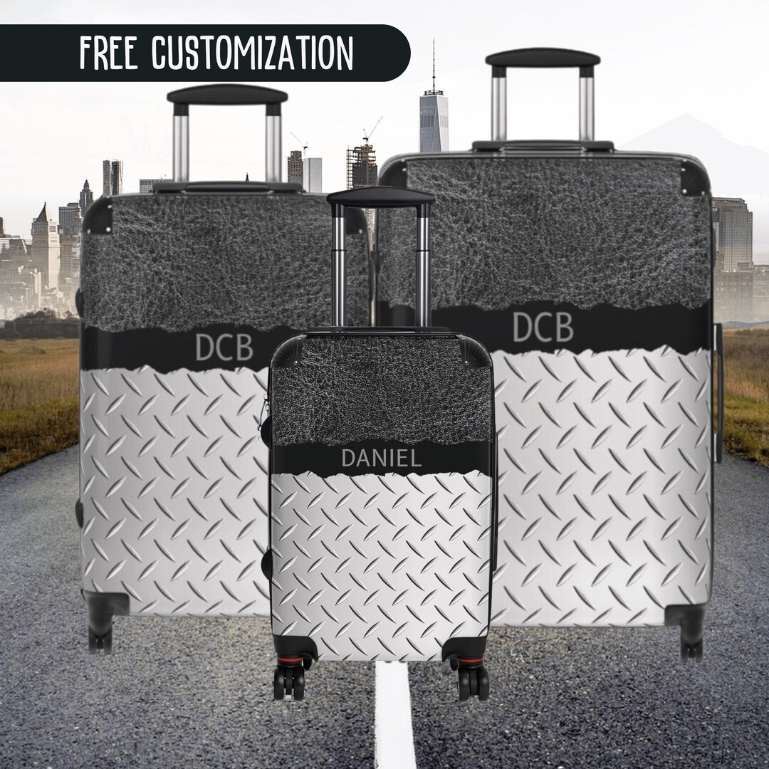 Masculine Fashion Luggage Set of 3 Size Suitcases With Name Custom ...