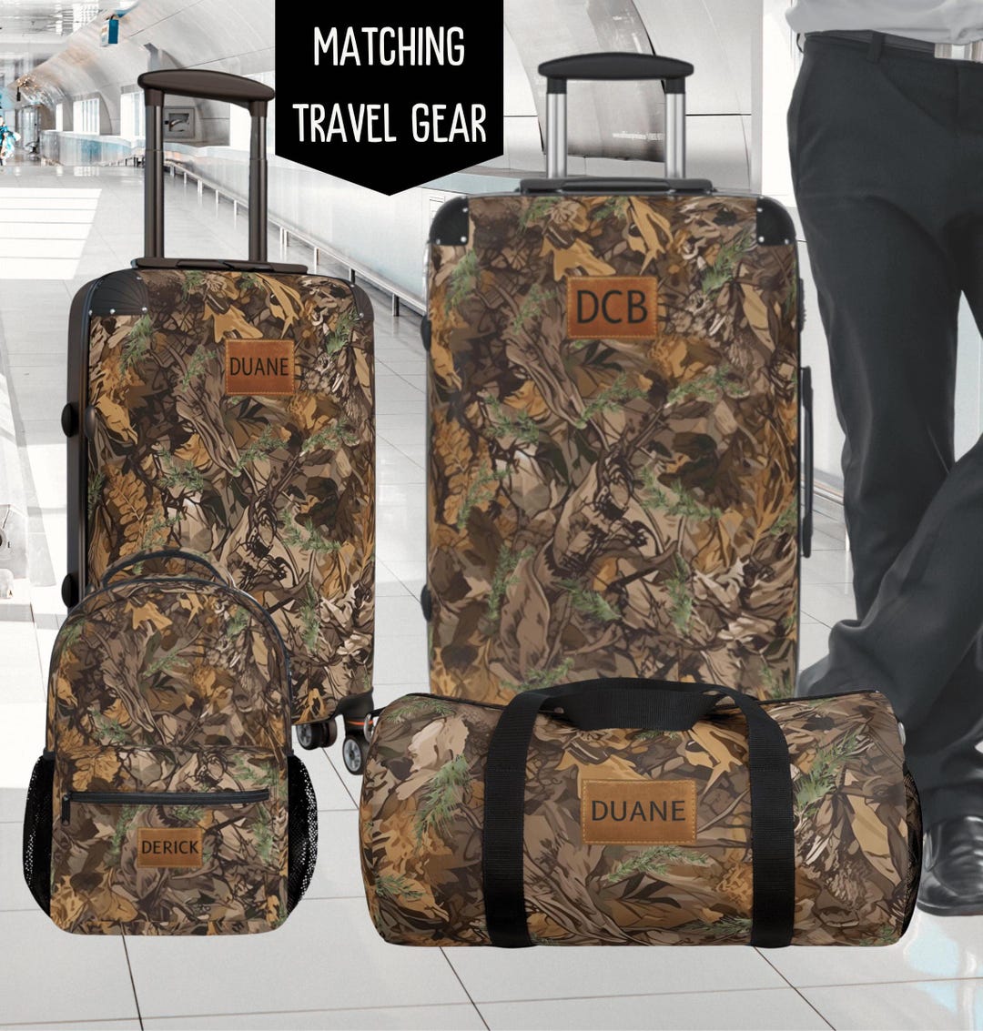 Camo Designer Luggage Set Best Camouflage Travel Gear for Him Hunting ...