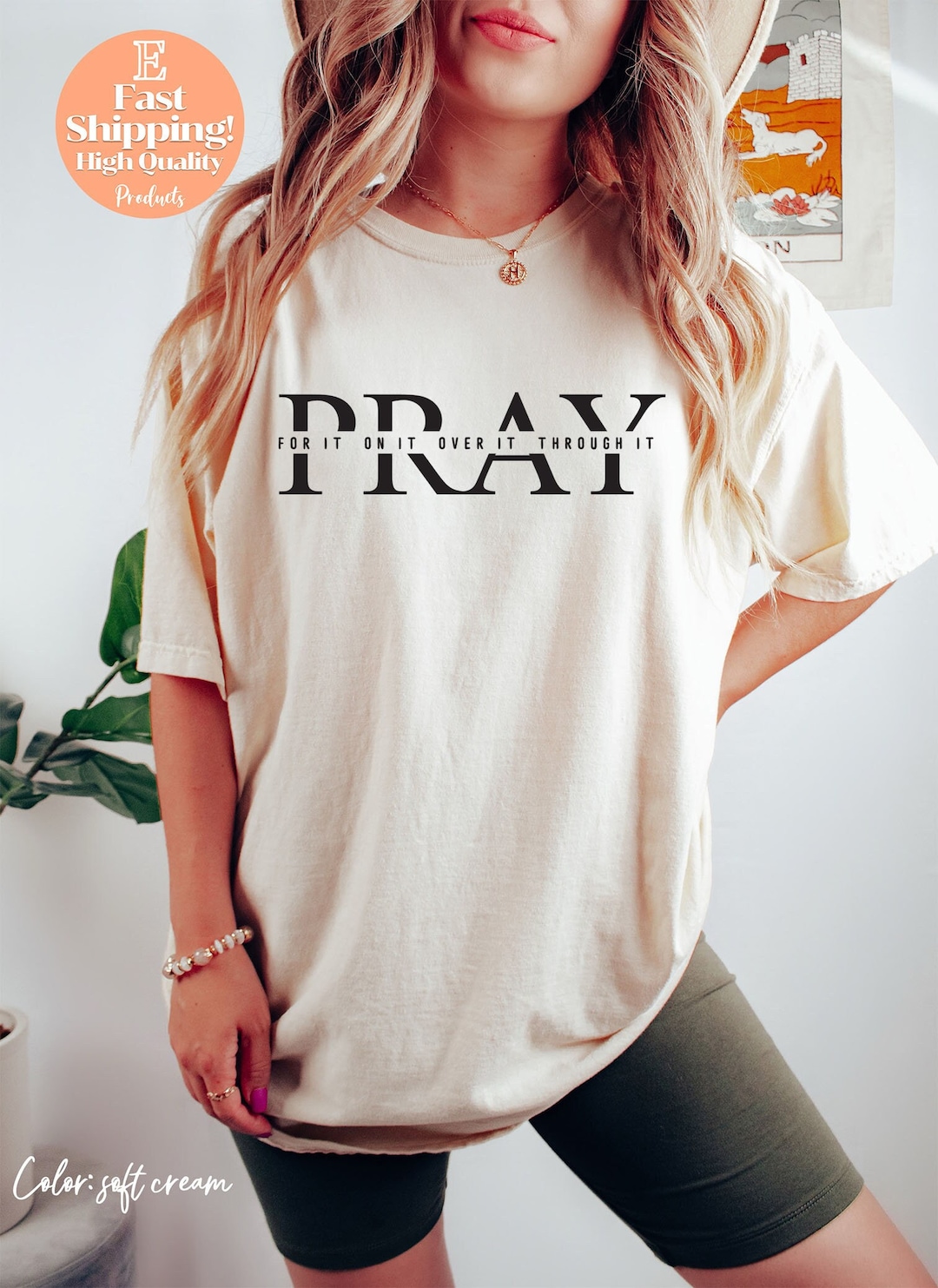 Pray on It, Pray Over It, Pray Through It, Christian Shirt, Religious ...