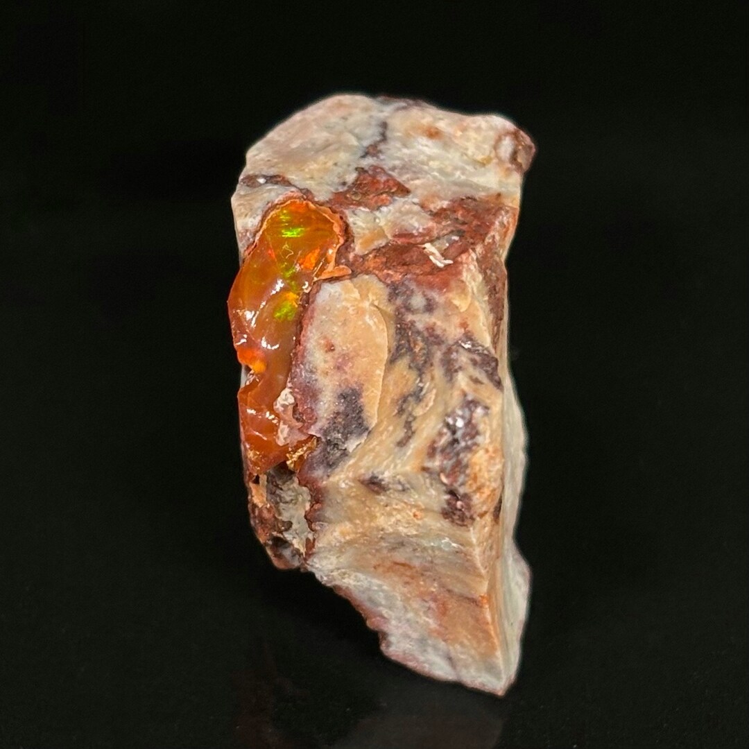 Raw Unaltered Mexican Fire Opal Stone Patch Mineral Collectible 100% ...
