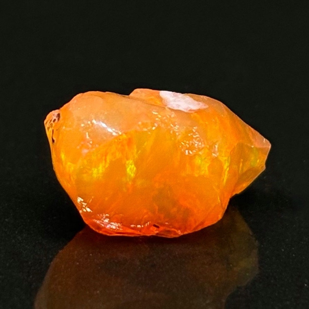 Clean Rough Piece of Mexican Fire Jelly Opal With Beautiful Orange ...