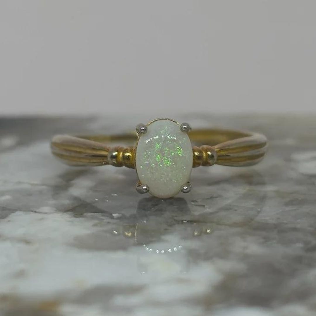 Australian Lambina Renaissance Ribbon Opal Ring - Etsy