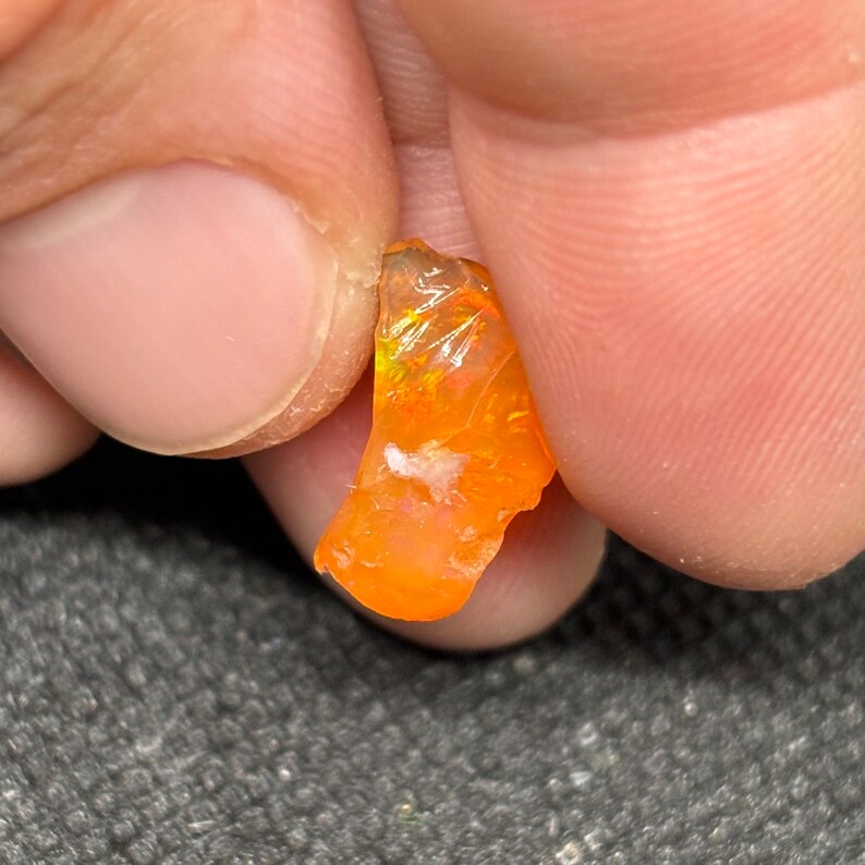 Clean Rough Piece of Mexican Fire Jelly Opal With Beautiful Orange ...
