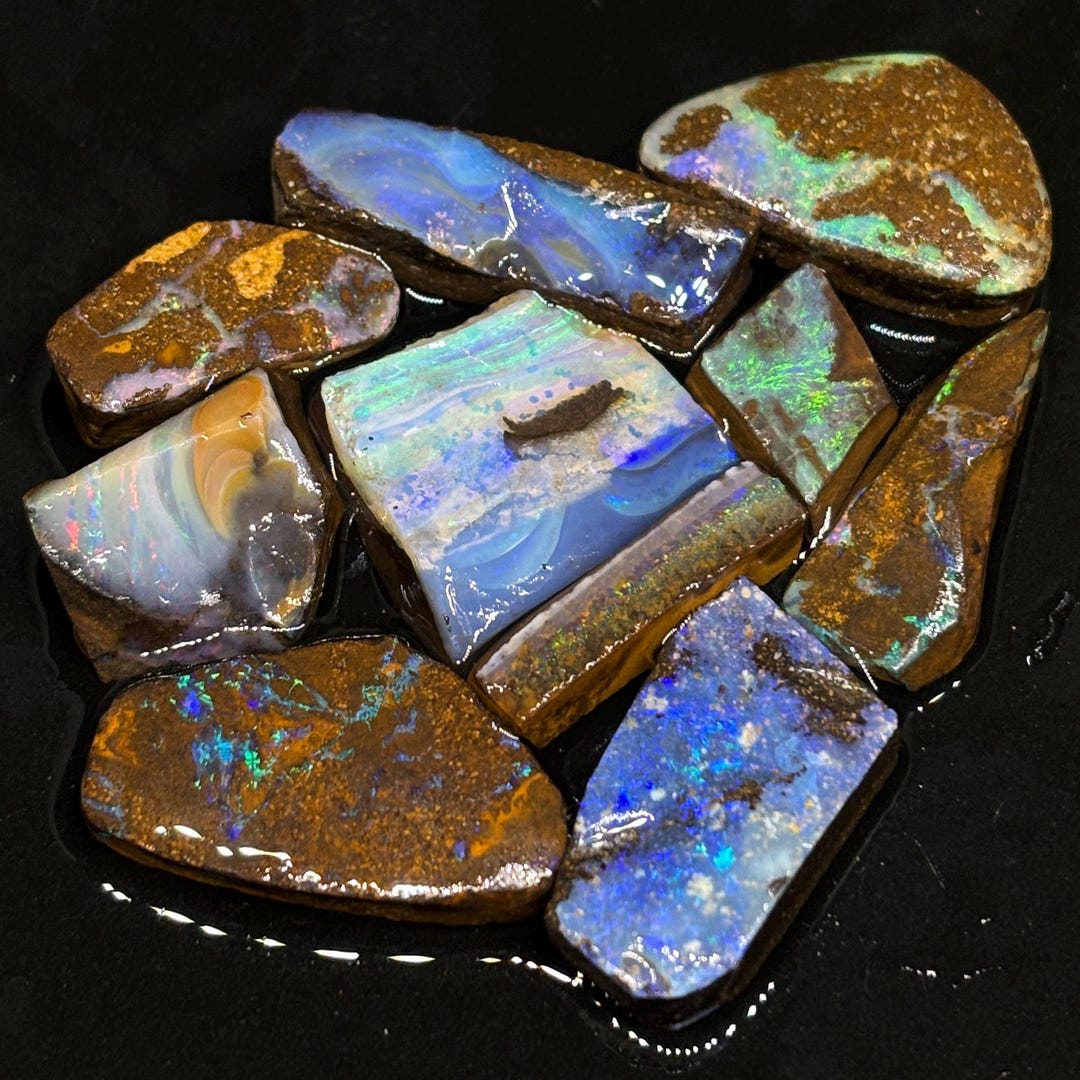 Radiant Set of Raw Uncut Australian Boulder Opals - Etsy