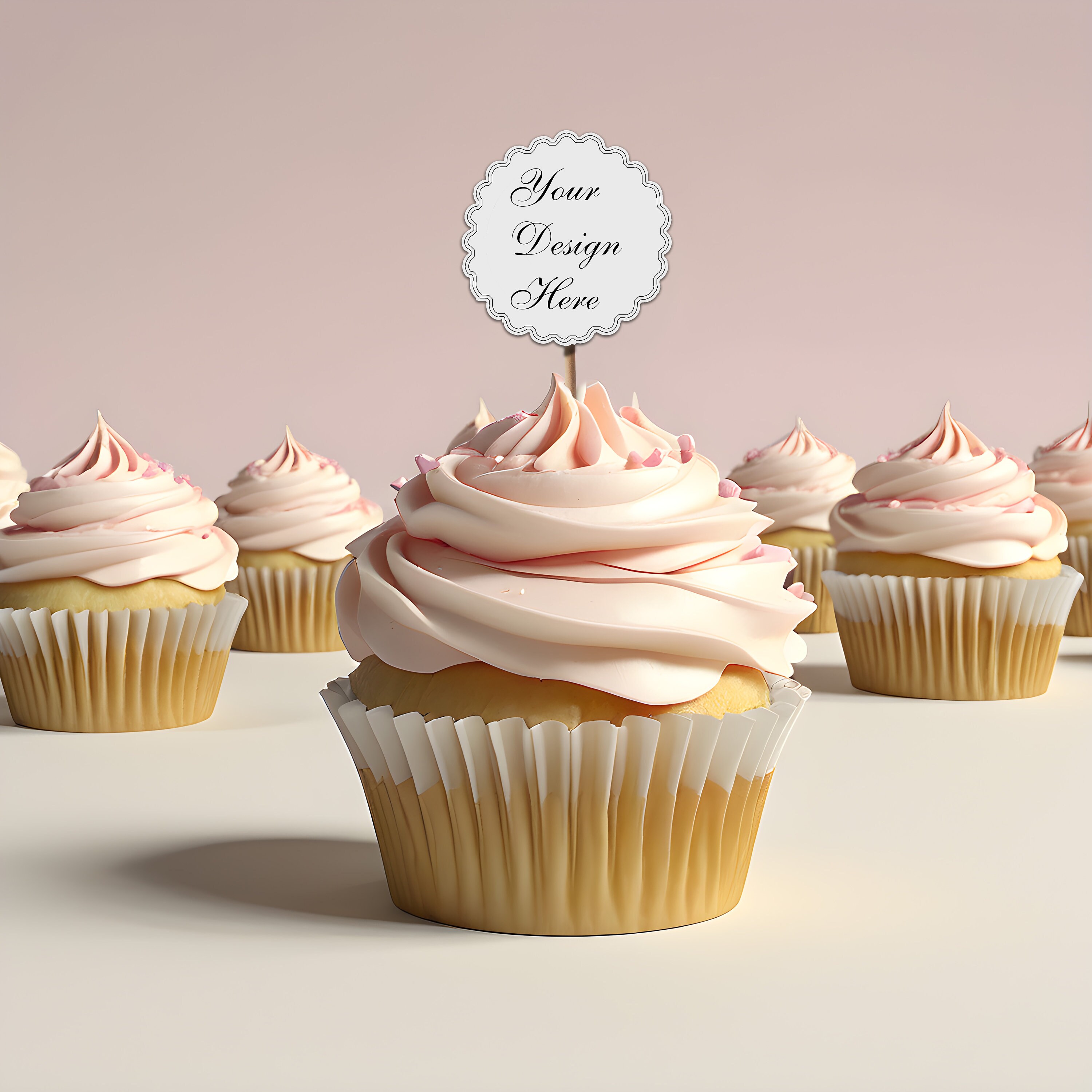 Cupcake Topper Mockup,cupcake Mockup,styled Cupcakes,personalized ...