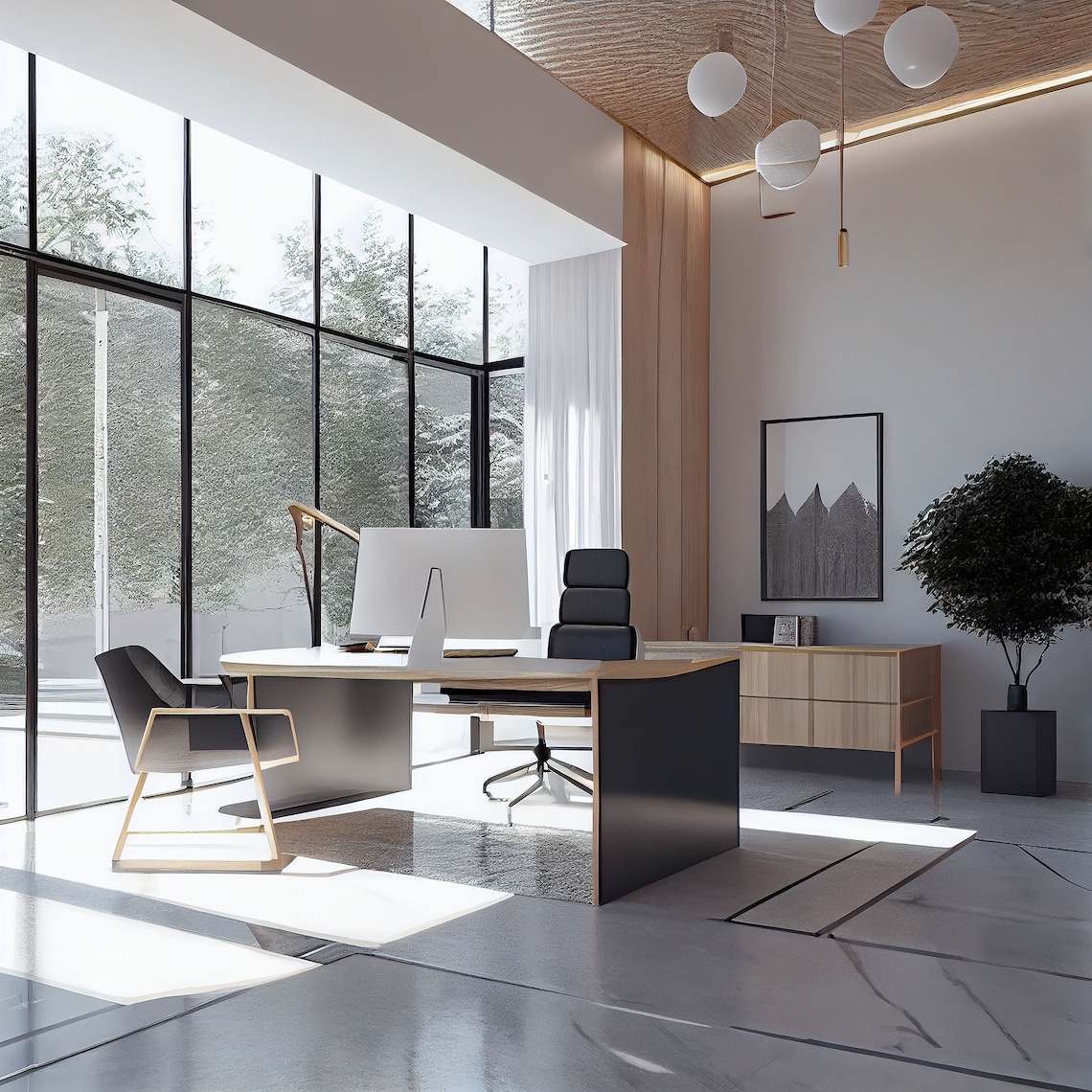 Luxury Office,wall Frame Office Mockup,modern Office,interior Wall ...