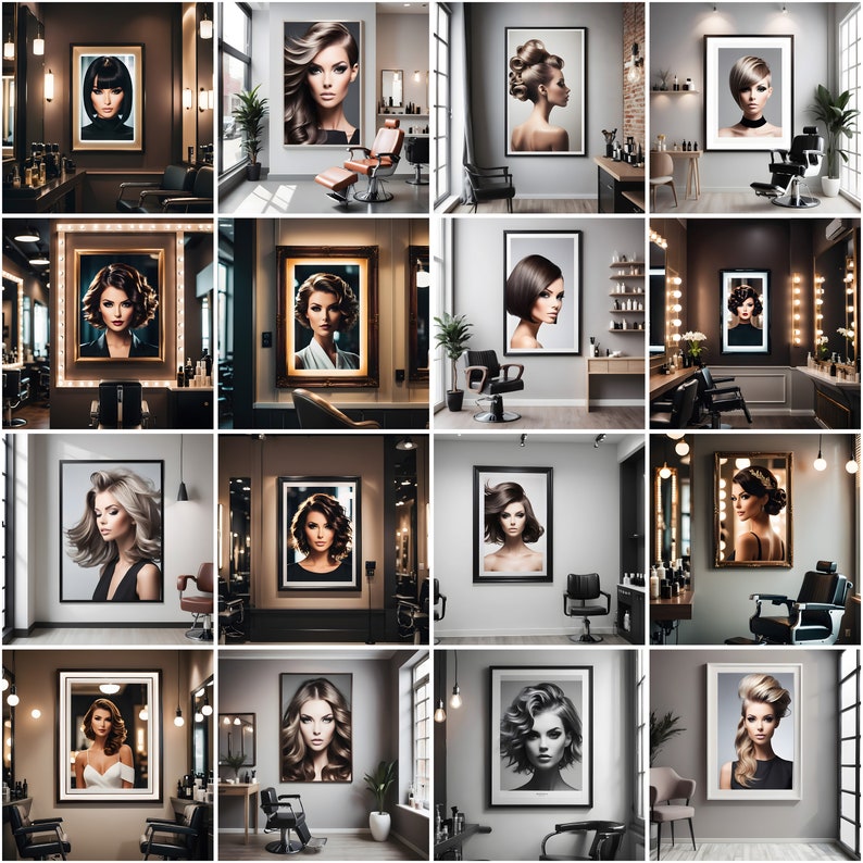 Frame Mockup Bundle,frame Hairsalon,mockup Room,frame, Mockup,mockup ...