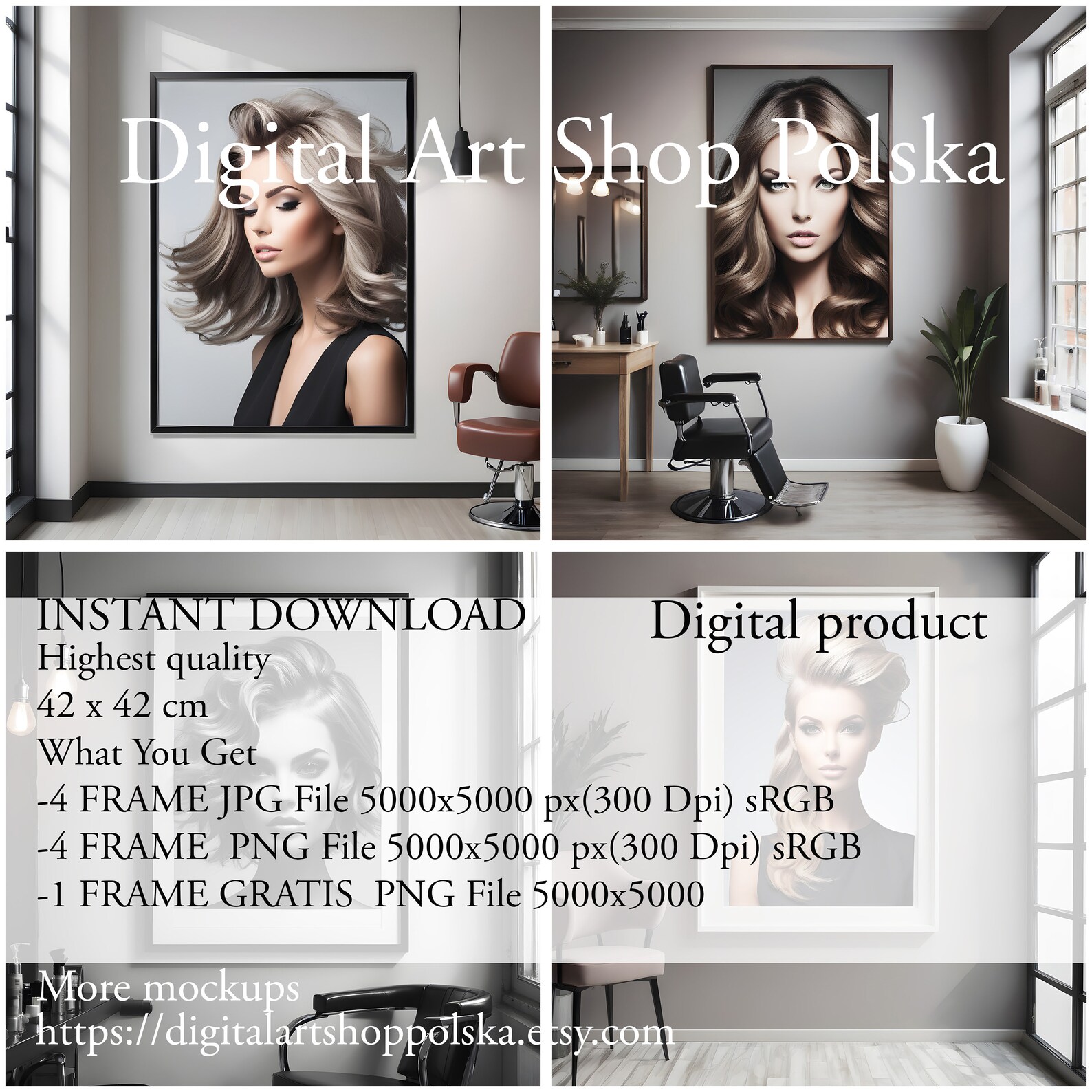 Frame Mockup Bundle,frame Hairsalon,modern Hairsalon,mockup Room,frame ...