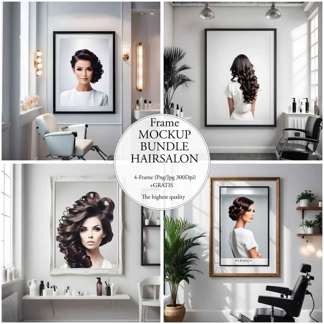 Frame Mockup Bundle,frame Hairsalon,frame Luxury,wall Frame Template ...