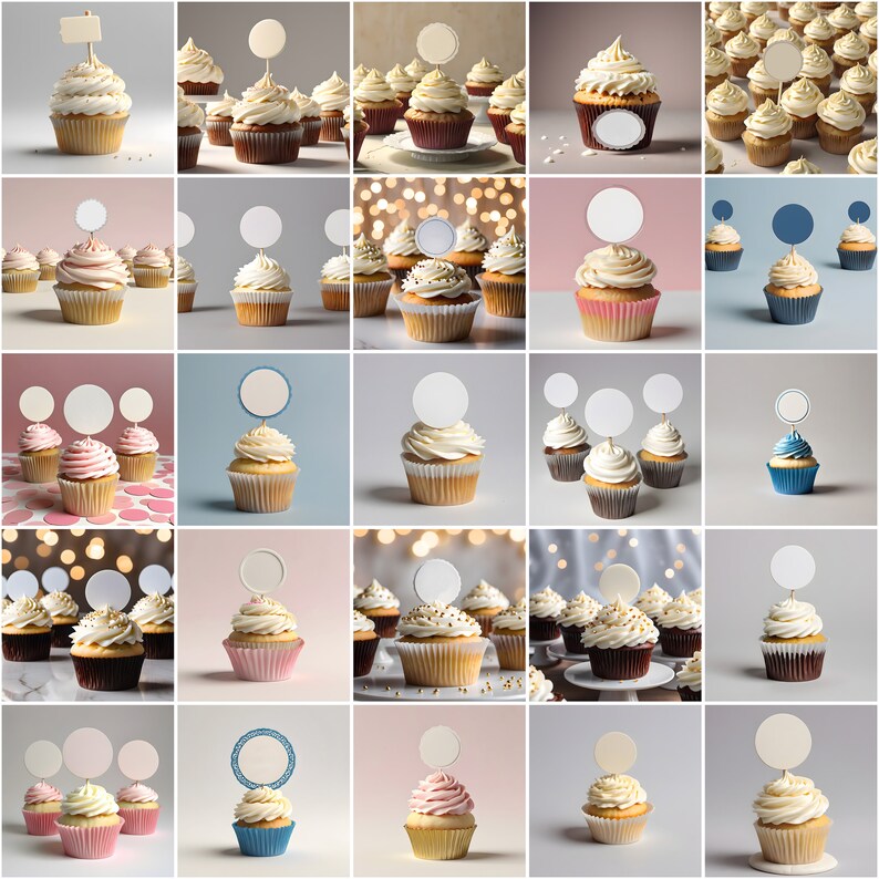 Cupcake Topper Mockup,blank Cupcake Topper,cupcake Mockup,personalized ...