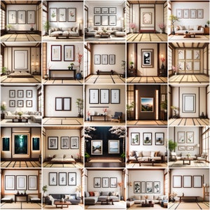 Japanese Style Room Mockup | Wall Frame Template | Digital Download - Etsy