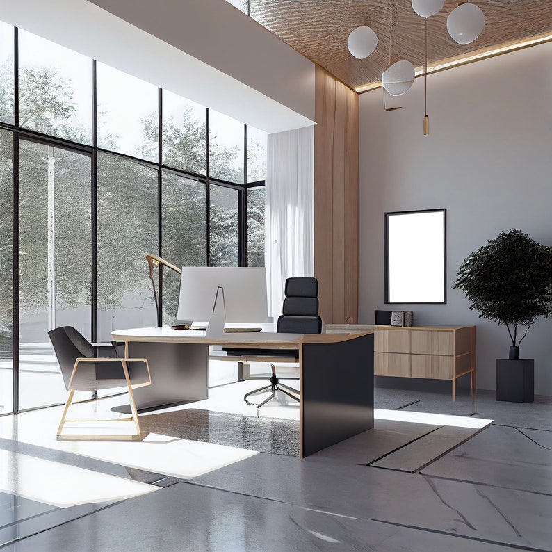 Luxury Office,wall Frame Office Mockup,modern Office,interior Wall ...