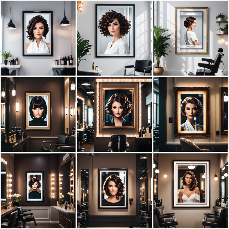 Frame Mockup Bundle,frame Hairsalon,modern Hairsalon,mockup Room,frame ...