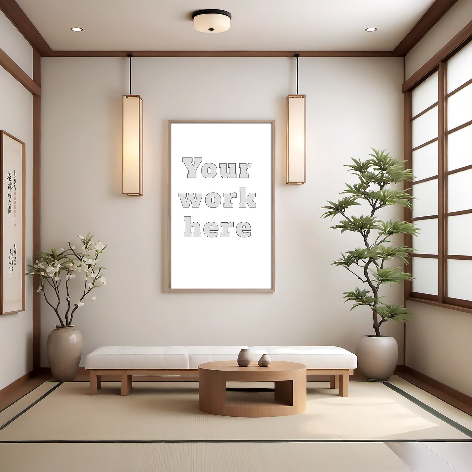 Japanese Style Room Mockup | Wall Frame Template | Digital Download - Etsy