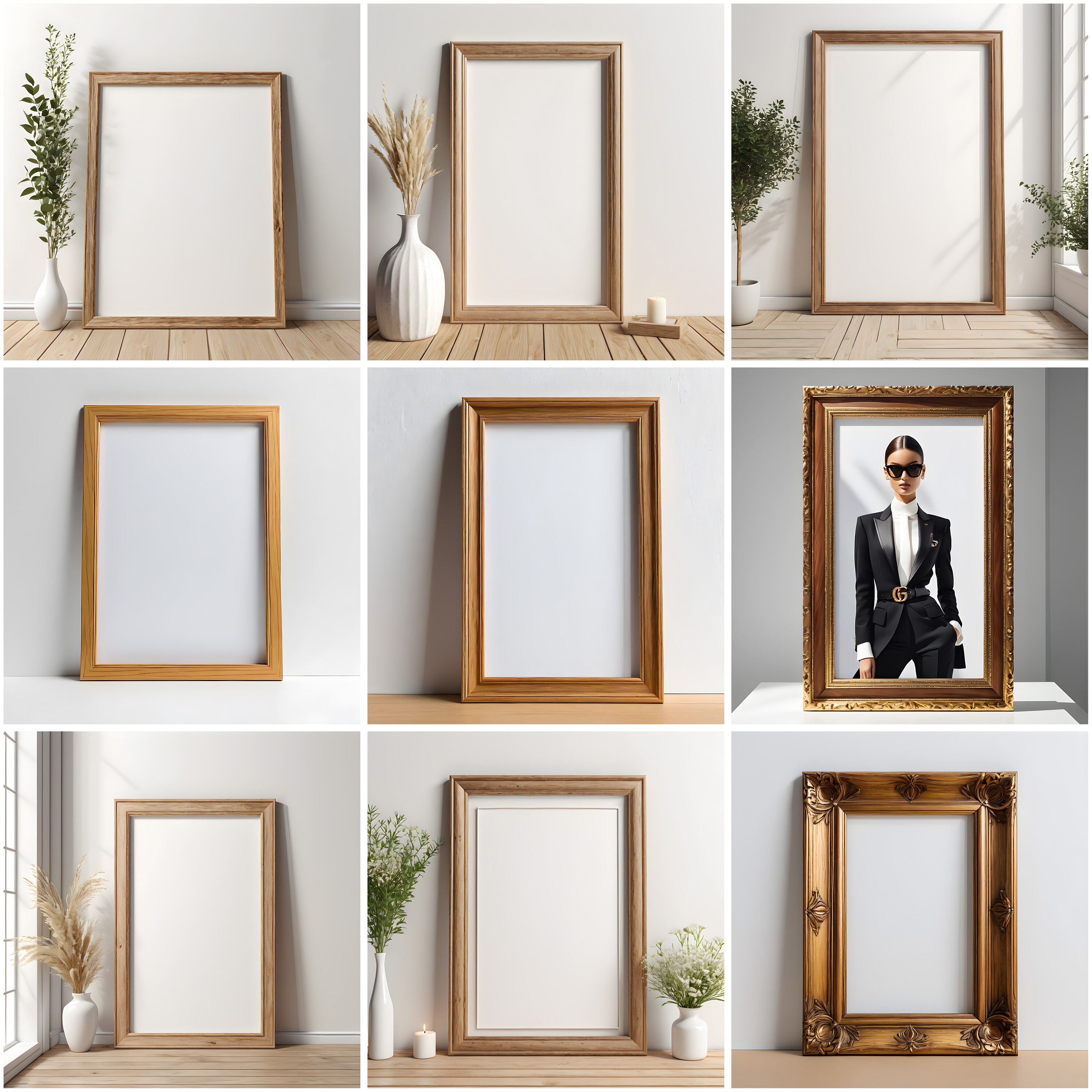 Frame Mockup,vertical Frame Mockup,wooden Frame,wall Frame Template ...