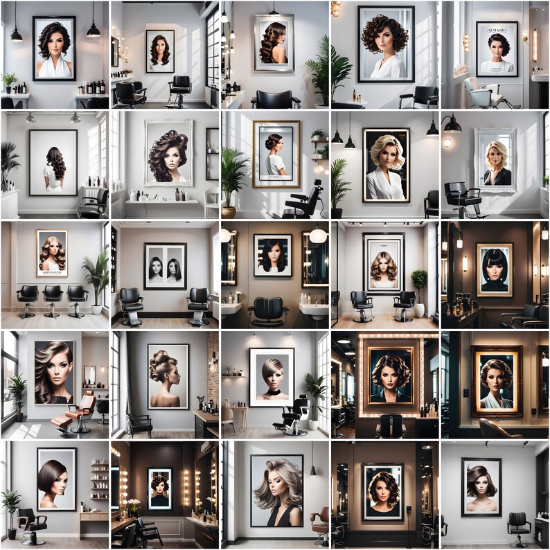 Frame Mockup Bundle,frame Hairsalon,modern Hairsalon,mockup Room,frame ...