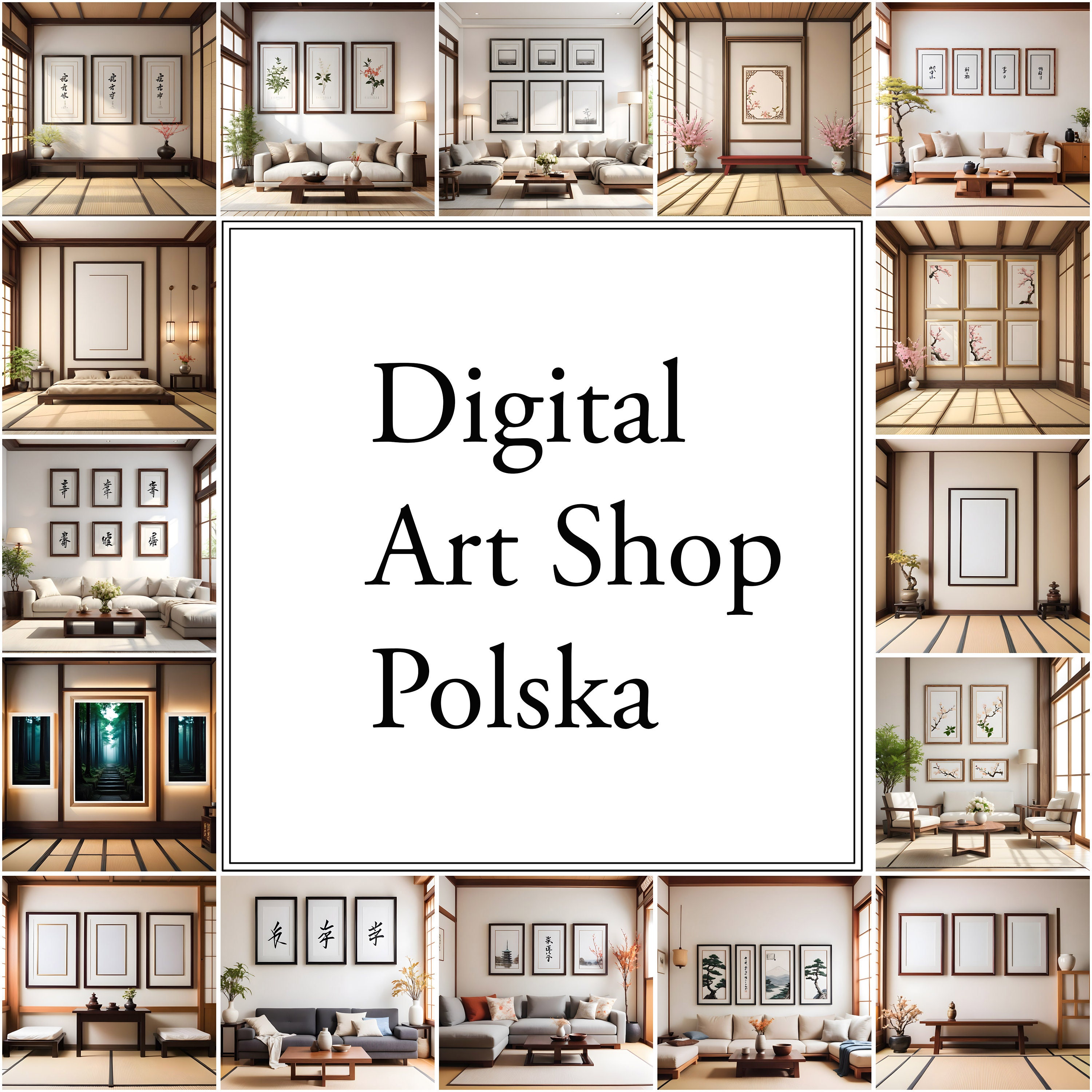Japanese Style Room Mockup | Wall Frame Template | Digital Download - Etsy