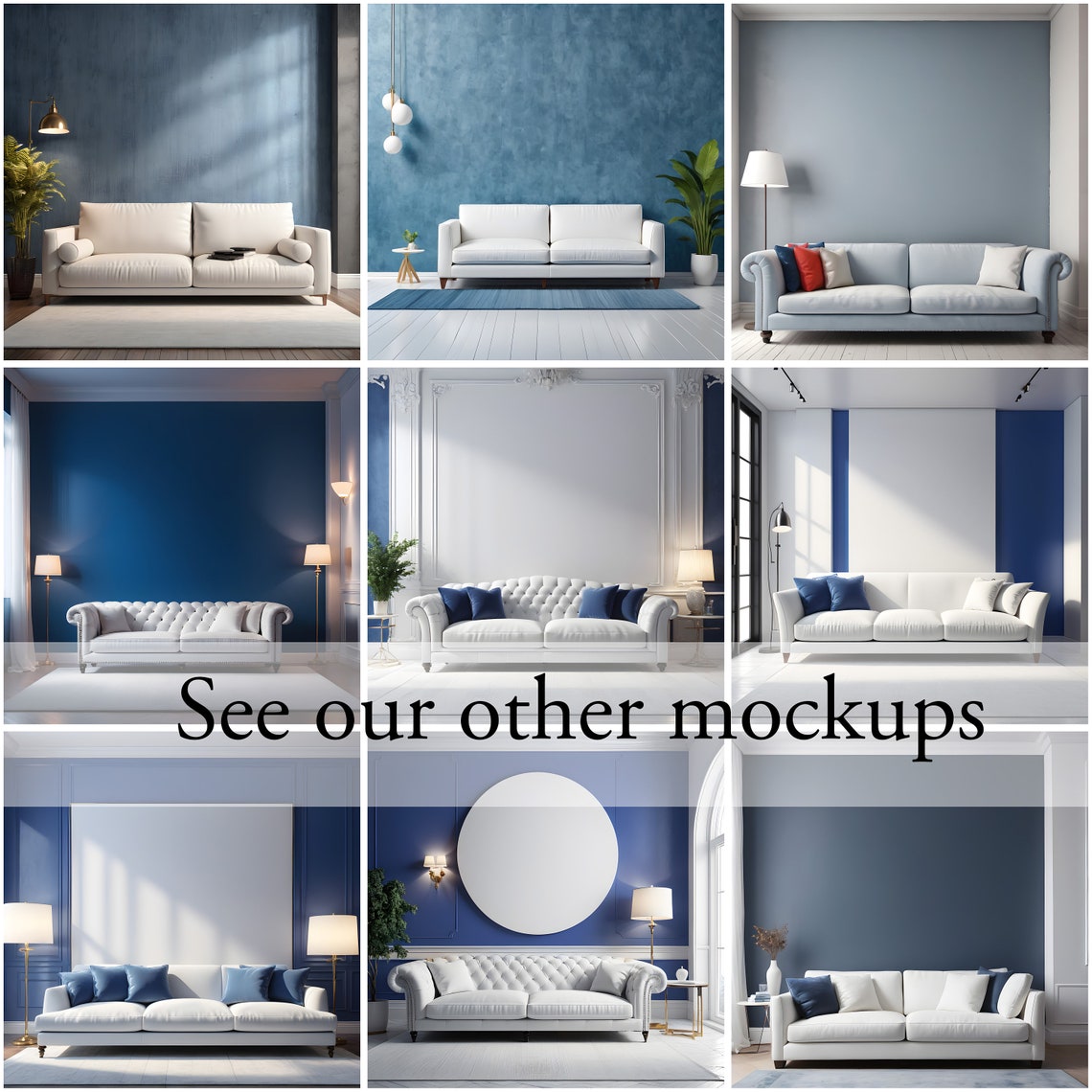 Interior Design, Room Mockup, Modern Living, Luxury Room, Poster Mockup ...