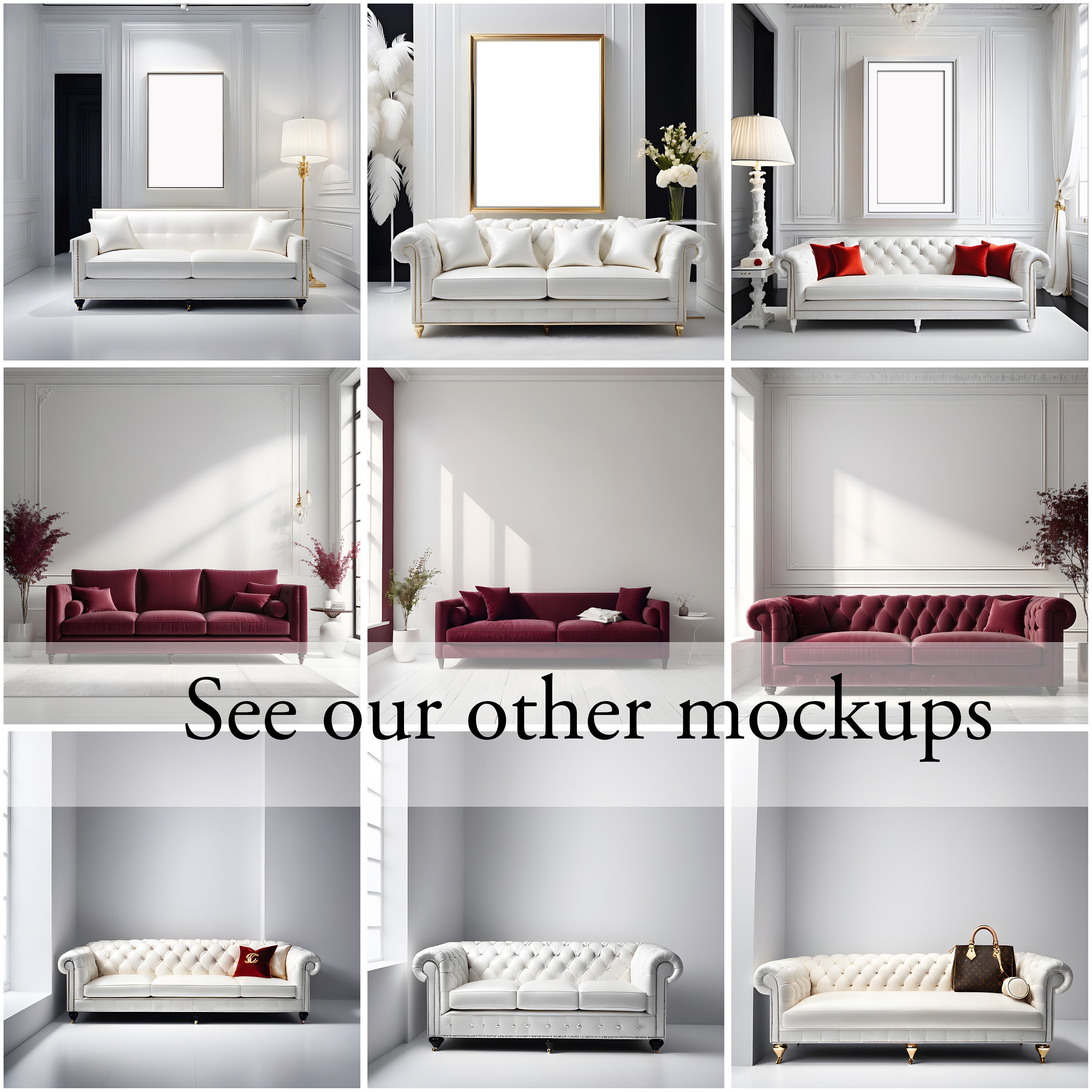 Interior Design, Room Mockup, Modern Living, Luxury Room, Poster Mockup ...