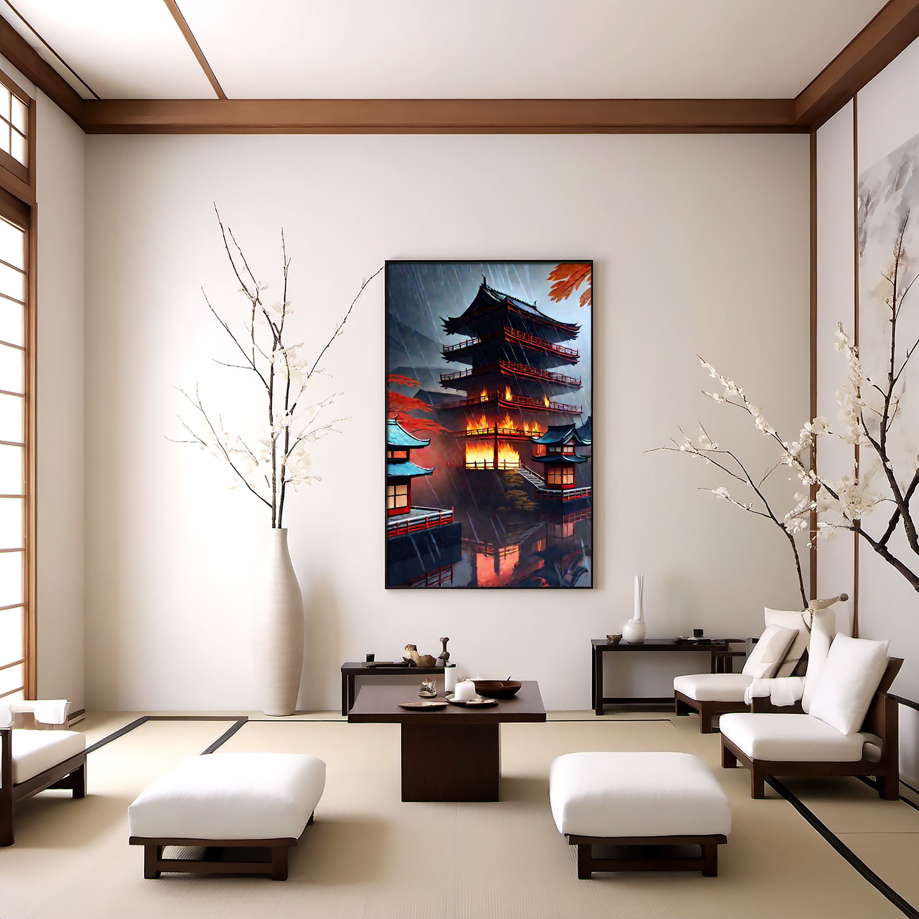 Wall Frame Template, Frame Mockup,living Room Mockup, Japanese Style ...