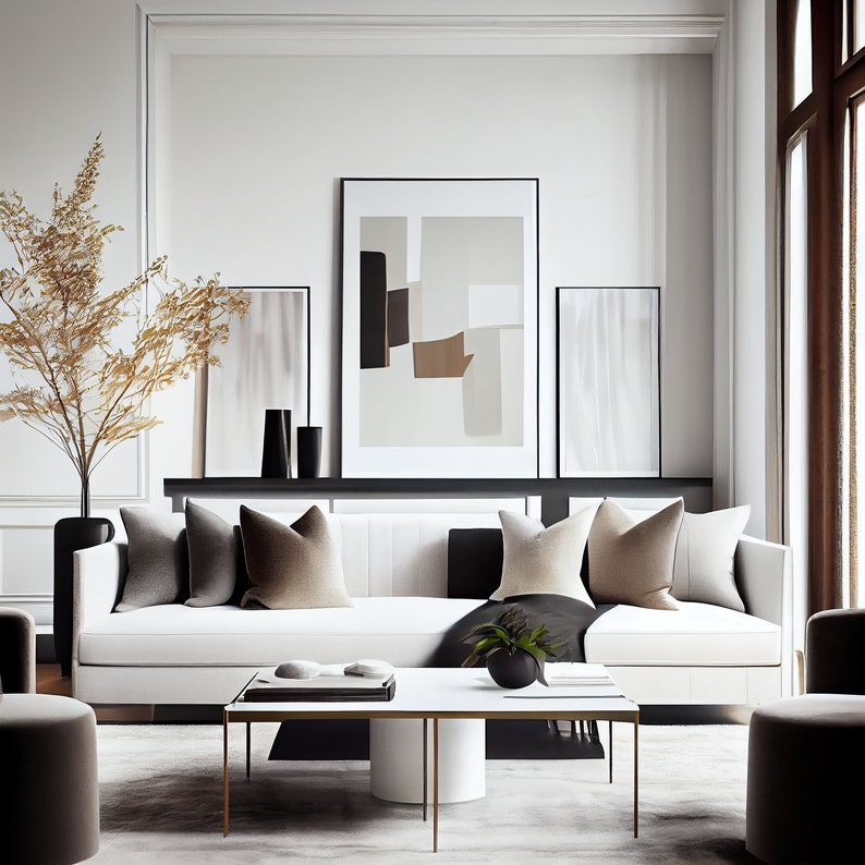 Interior Design, Room Mockup, Modern Living, Luxury Room, Poster Mockup ...