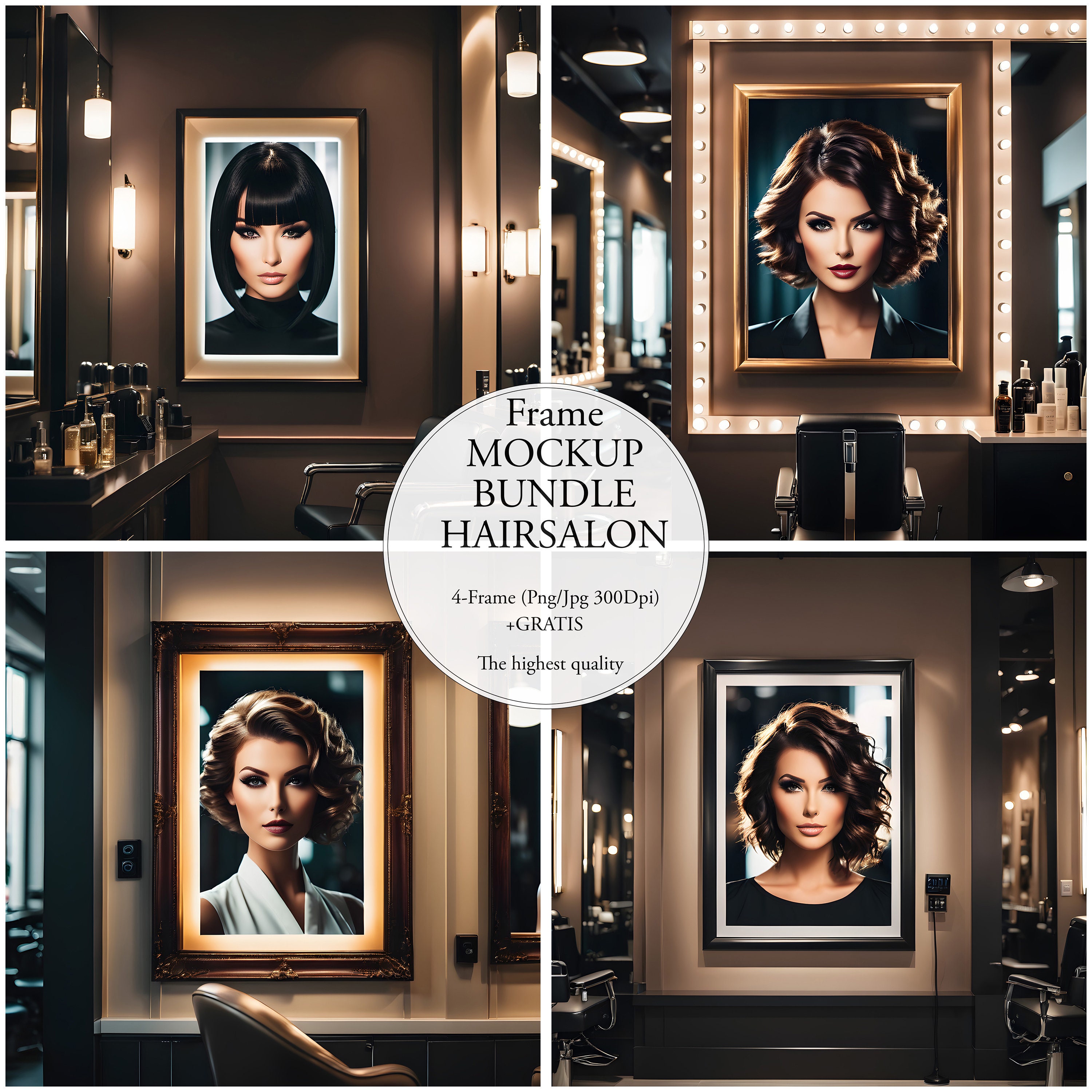 Frame Mockup Bundle,frame Hairsalon,mockup Room,frame, Mockup,mockup ...