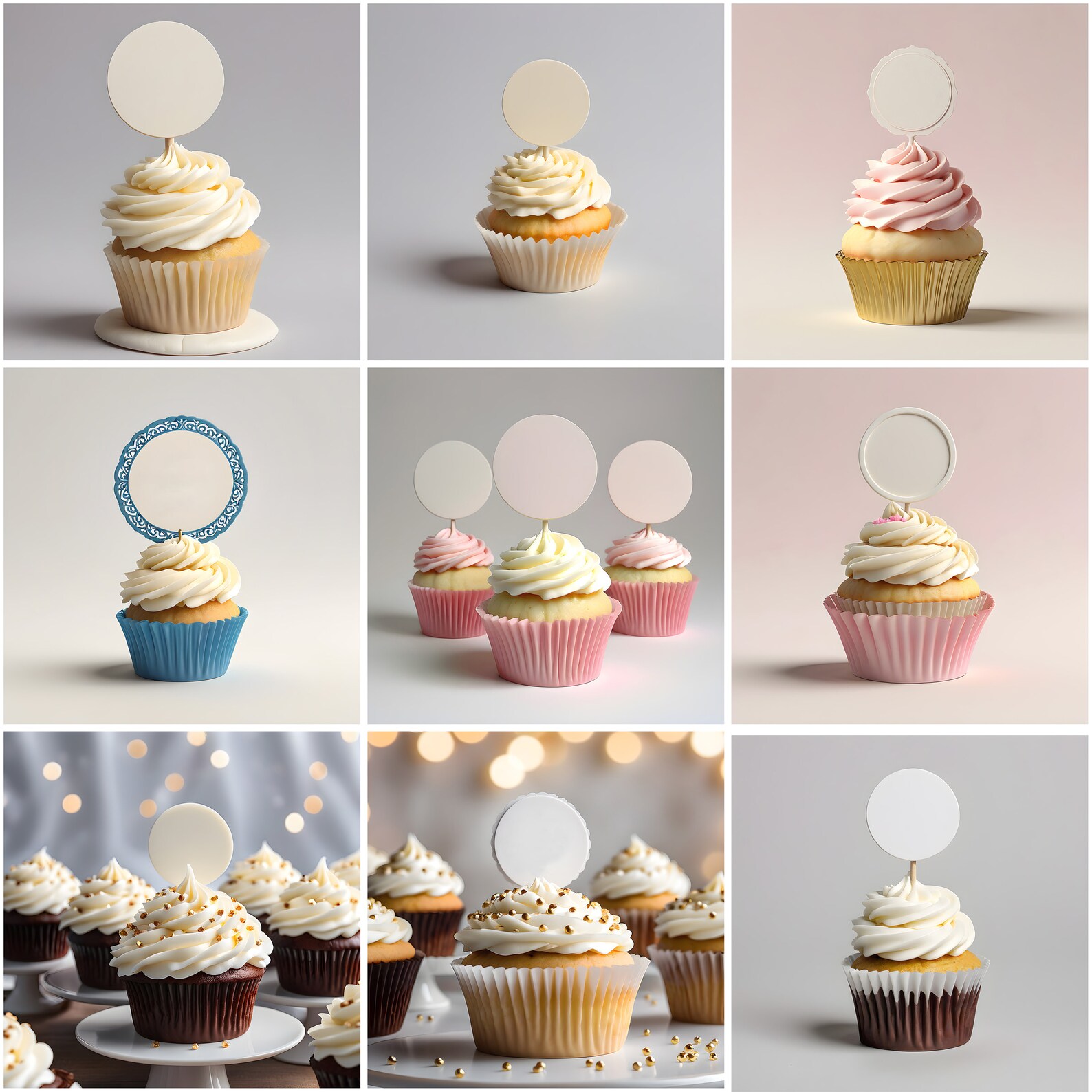 Cupcake Topper Mockup,blank Cupcake Topper,cupcake Mockup,personalized ...