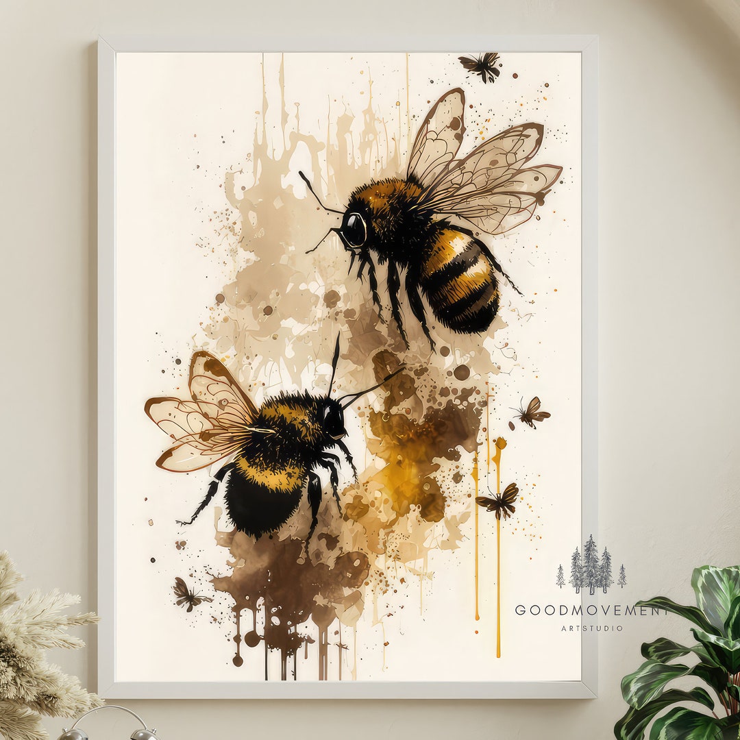 Bee Watercolor Printable Art Bee Print Instant Download Poster Wild ...