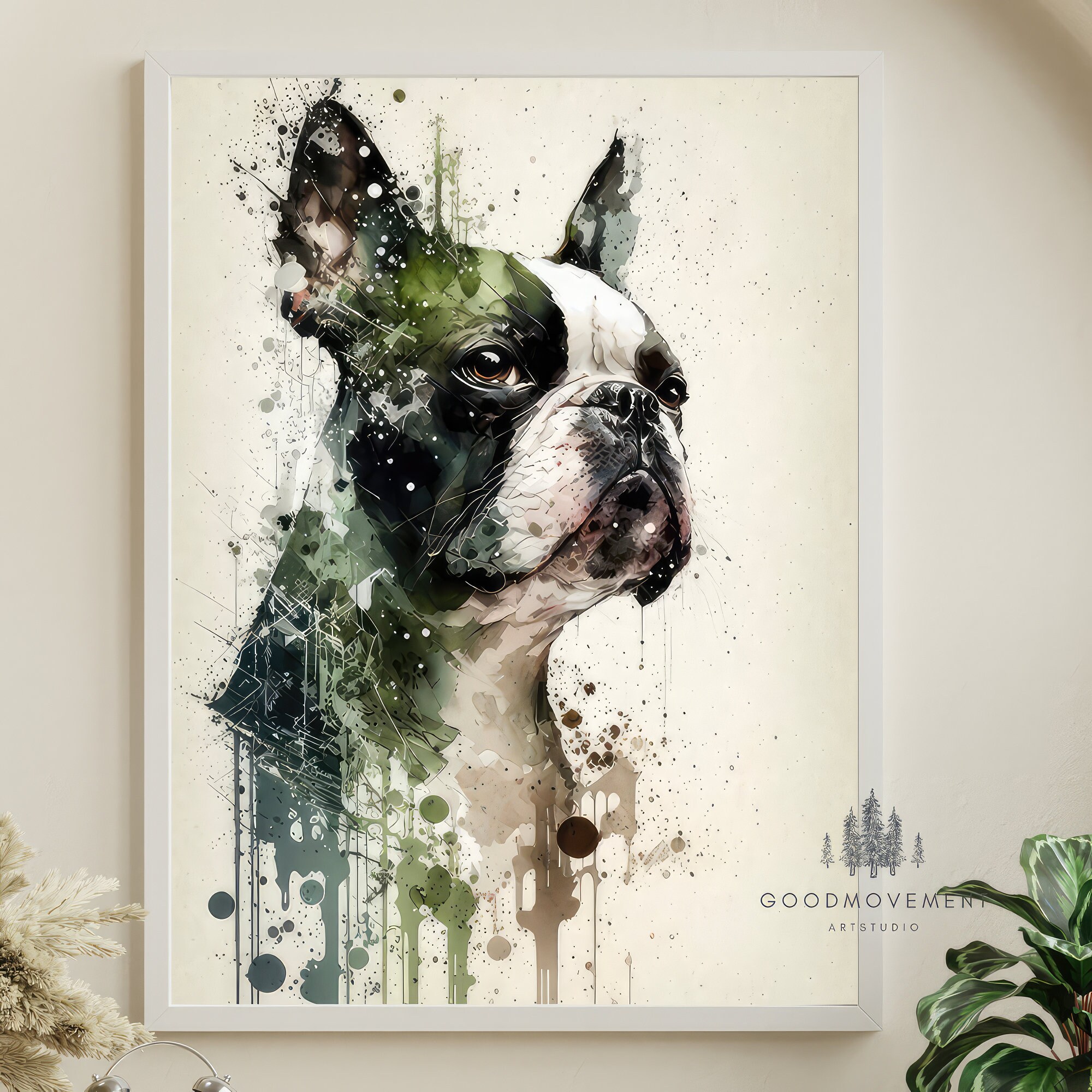 Boston Terrier Watercolor Printable Art Dog Print Instant Download ...