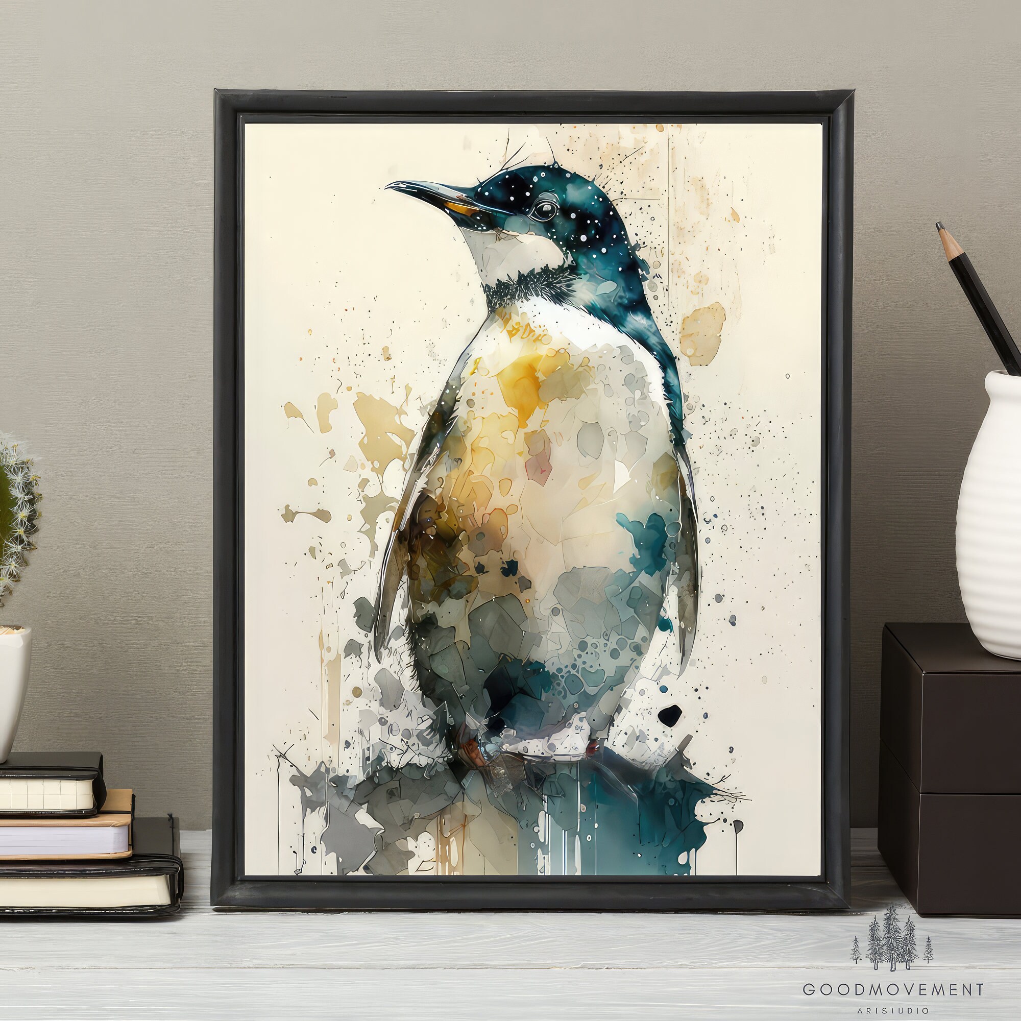 Penguin Watercolor Printable Art Print Instant Download Poster Wild ...
