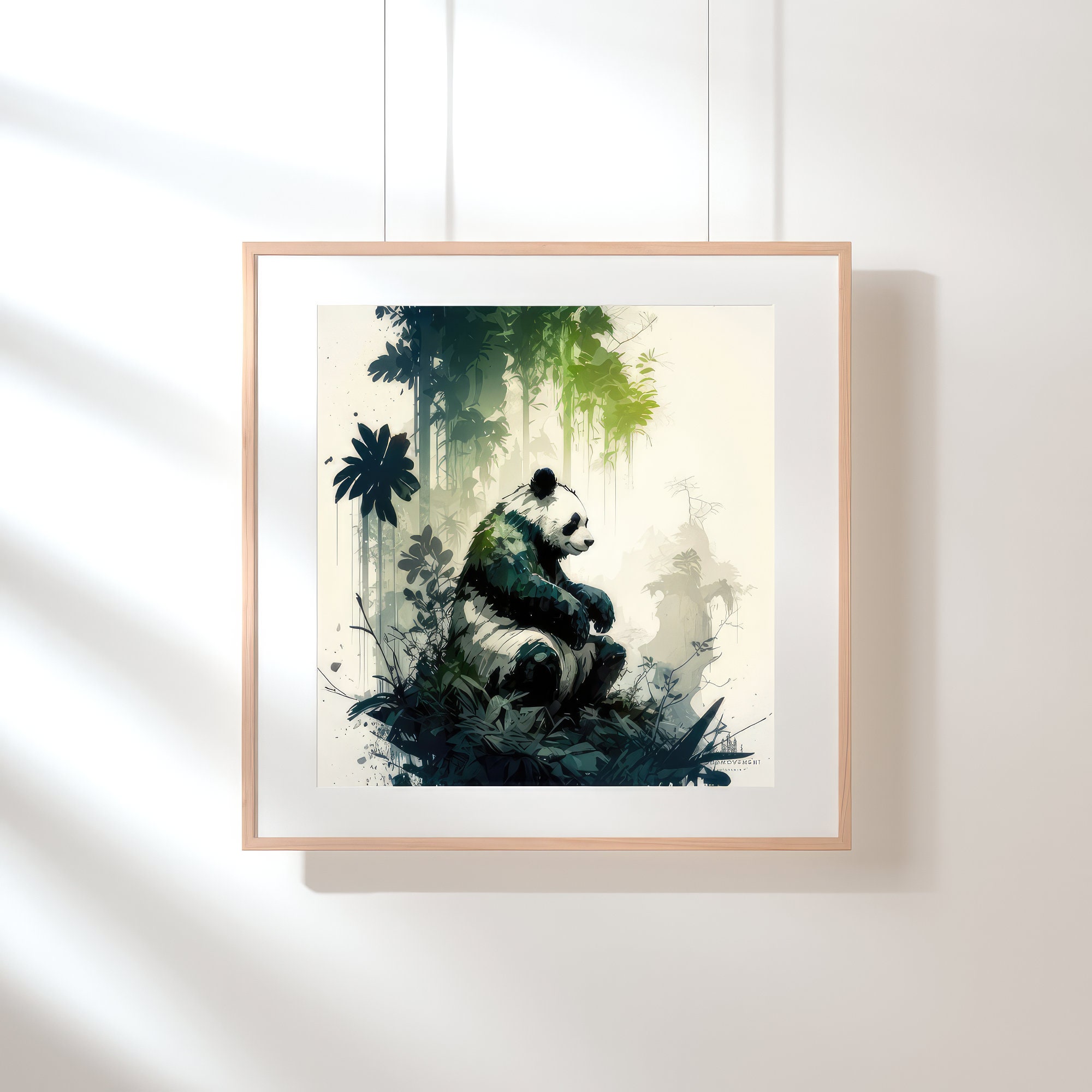 Panda Watercolor Printable Art Cute Panda Print Instant Download Poster ...
