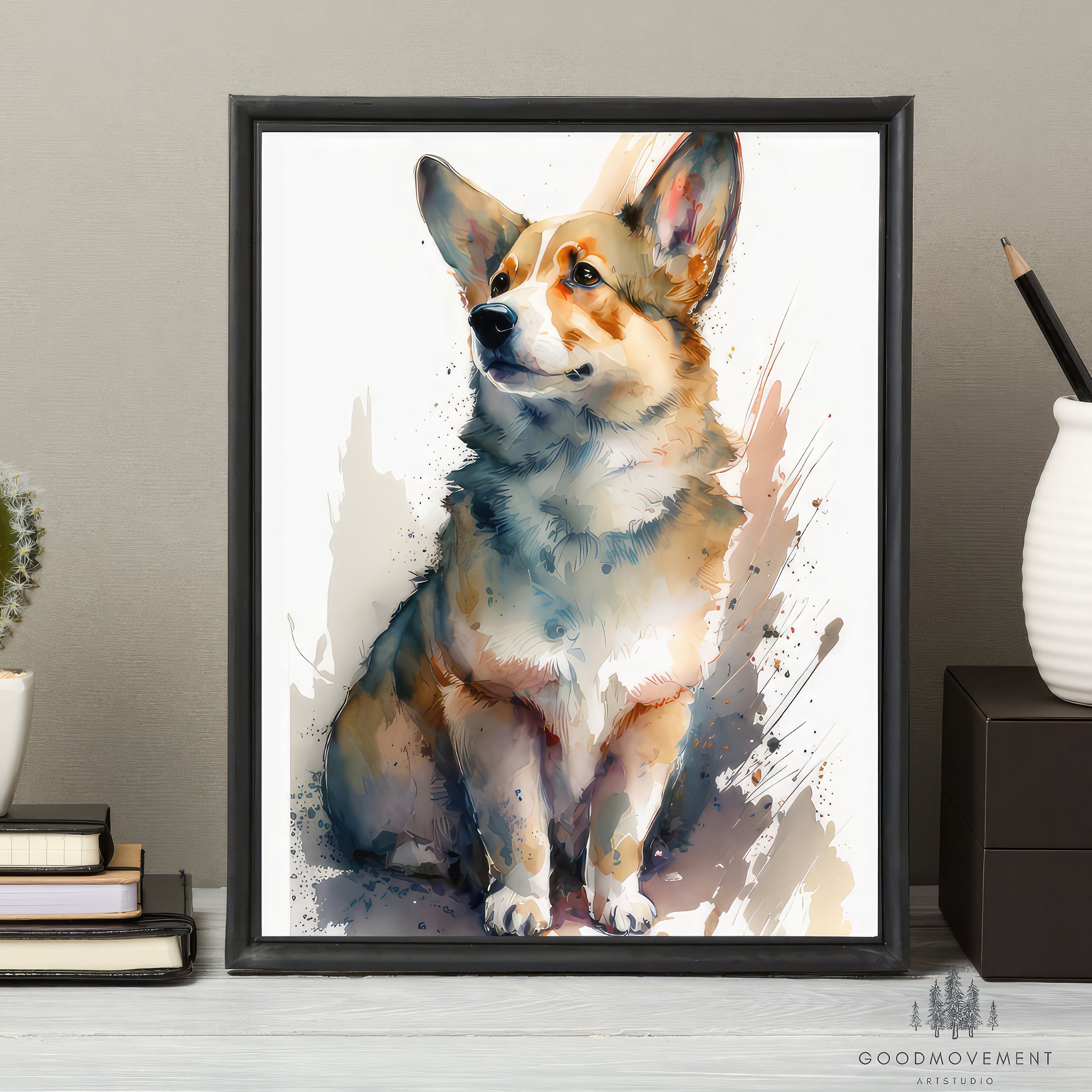 Corgi Watercolor Printable Art Print Instant Download Poster Wild Life ...