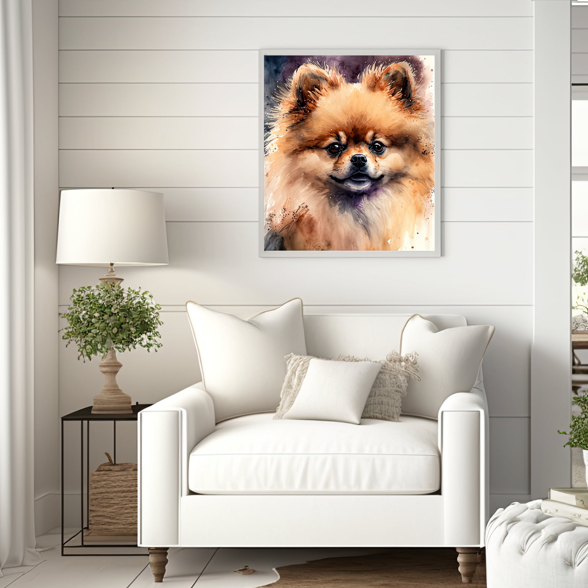 Pomeranian Color Art Print Printable Water Color Gift Wall Art Nursery ...