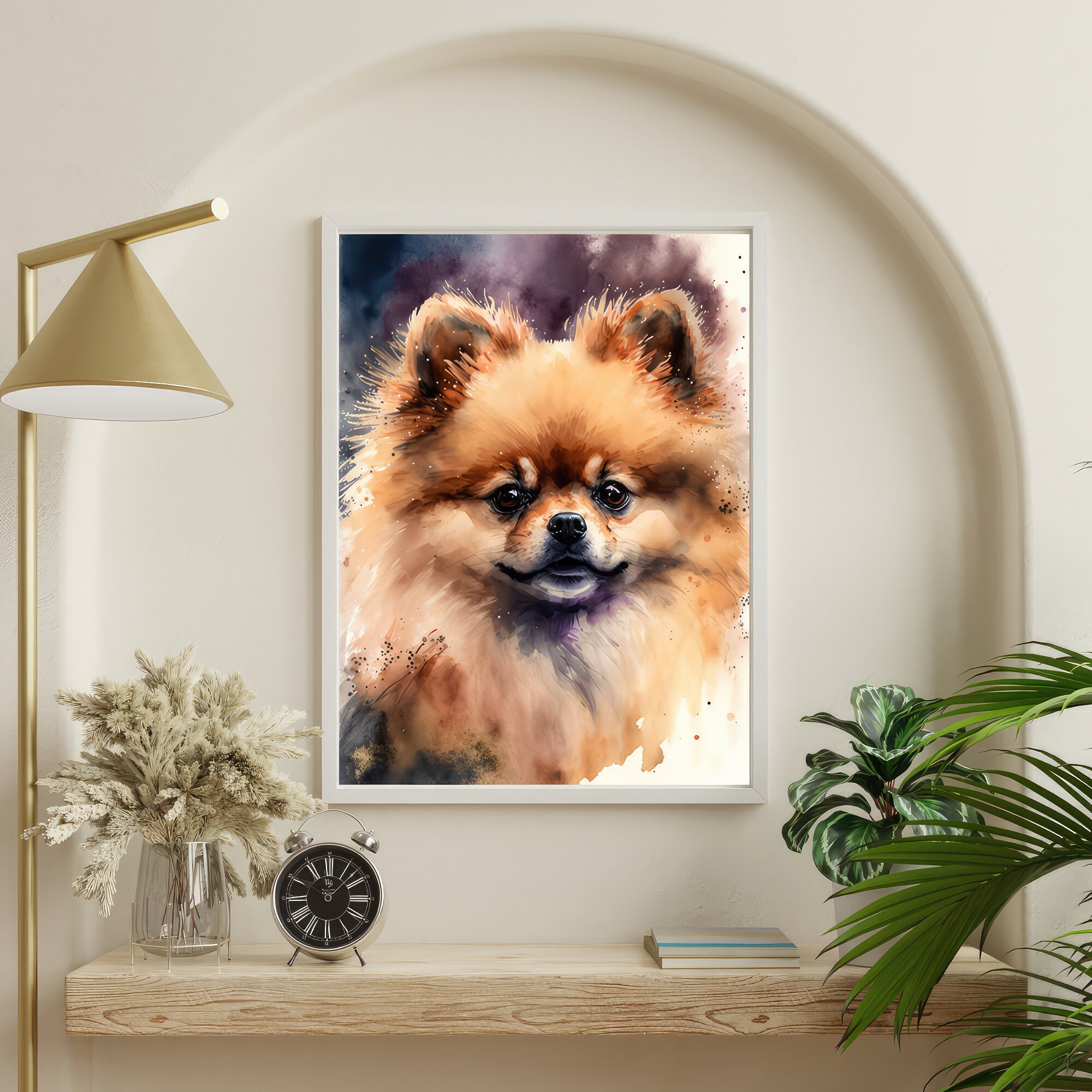 Pomeranian Color Art Print Printable Water Color Gift Wall Art Nursery ...