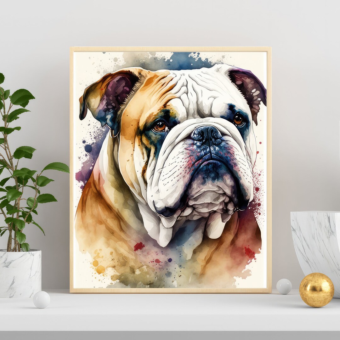 Boxer Watercolor Art Print Printable Water Color Boxer Water Color Wall ...