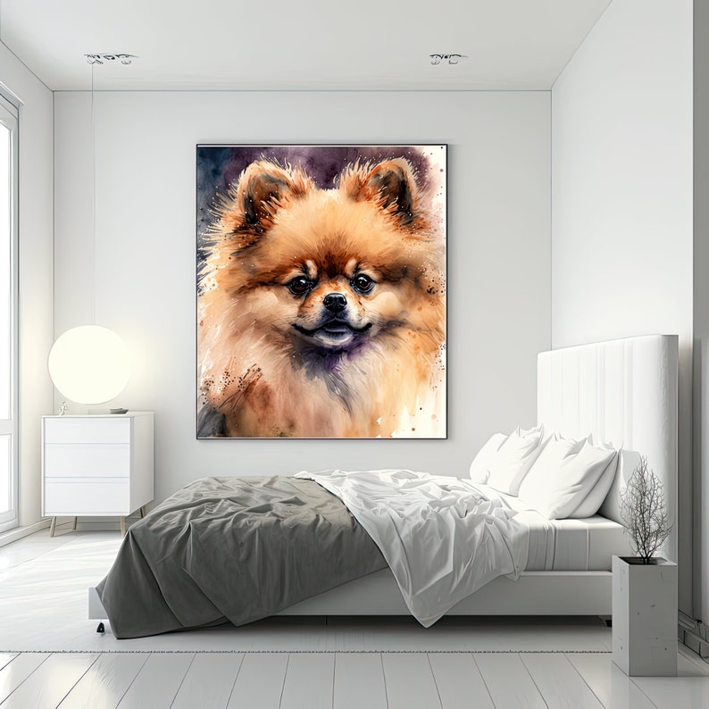 Pomeranian Color Art Print Printable Water Color Gift Wall Art Nursery ...