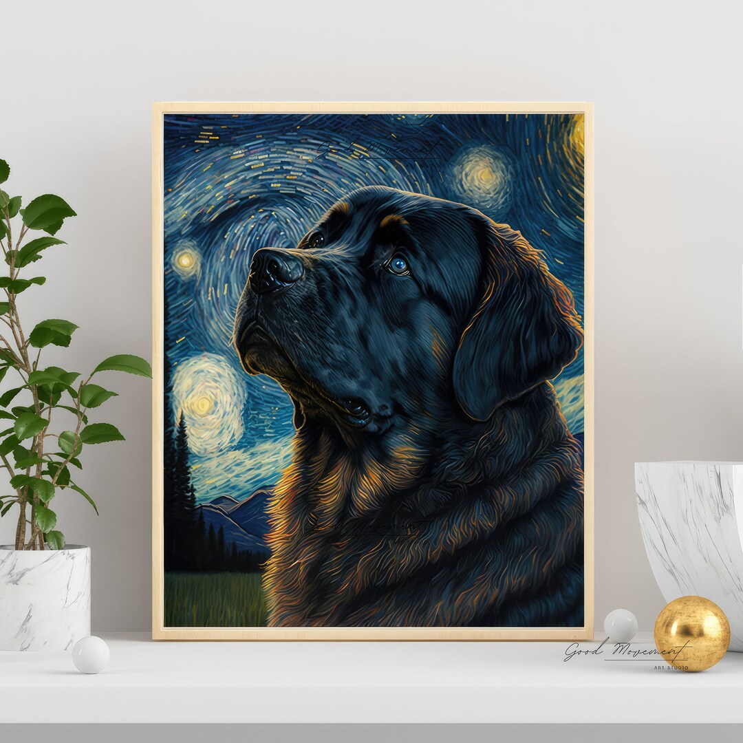 Labrador Retriever Starry Night Inspired Art Poster Print Unique Dog ...