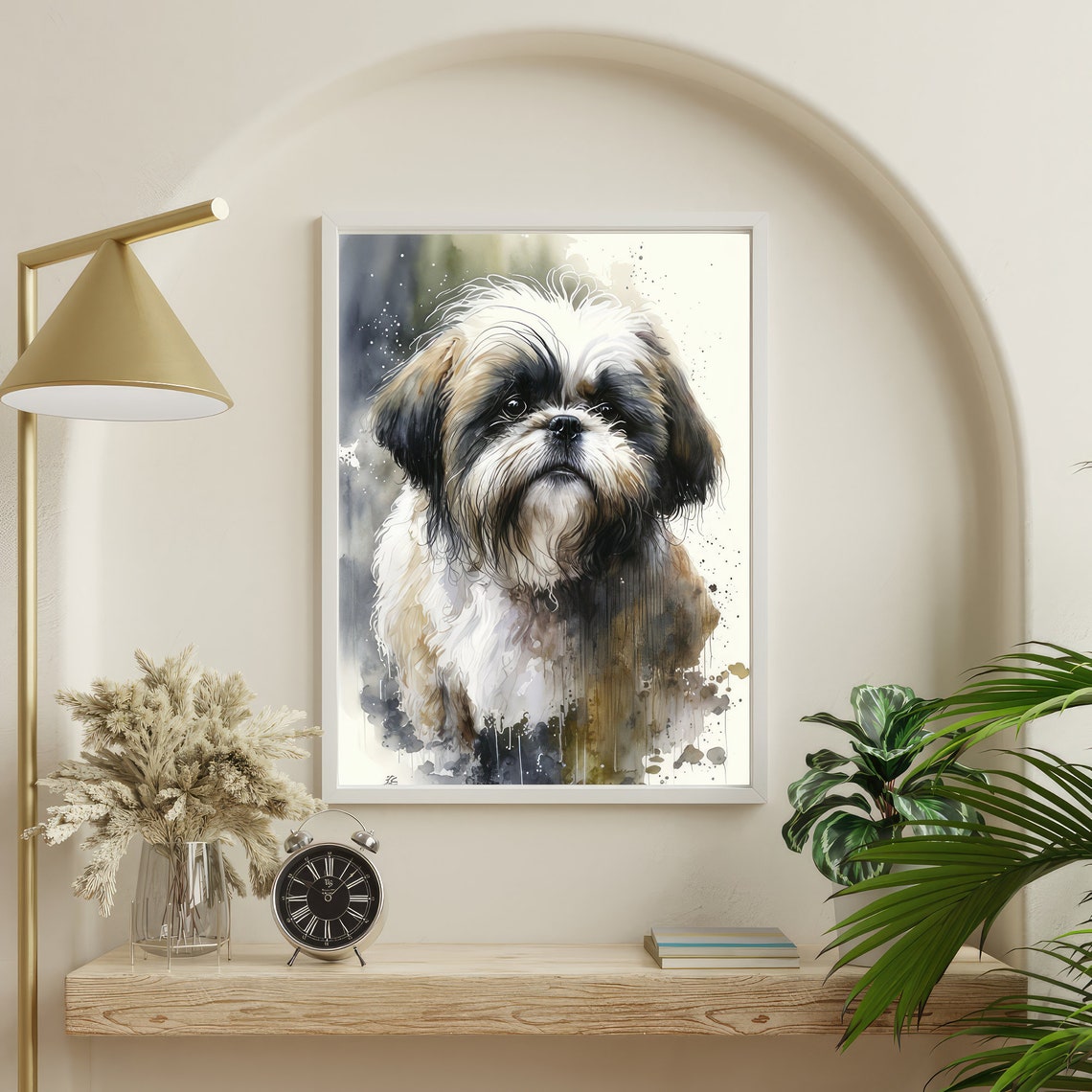 Shih Tzu Watercolor Art Print Printable Water Color Gift Shih Tzu Wall ...