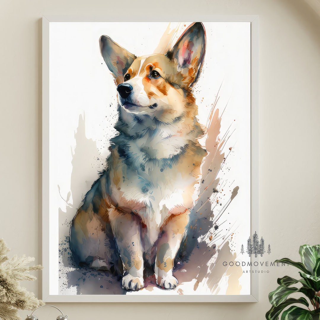 Corgi Watercolor Printable Art Print Instant Download Poster Wild Life ...