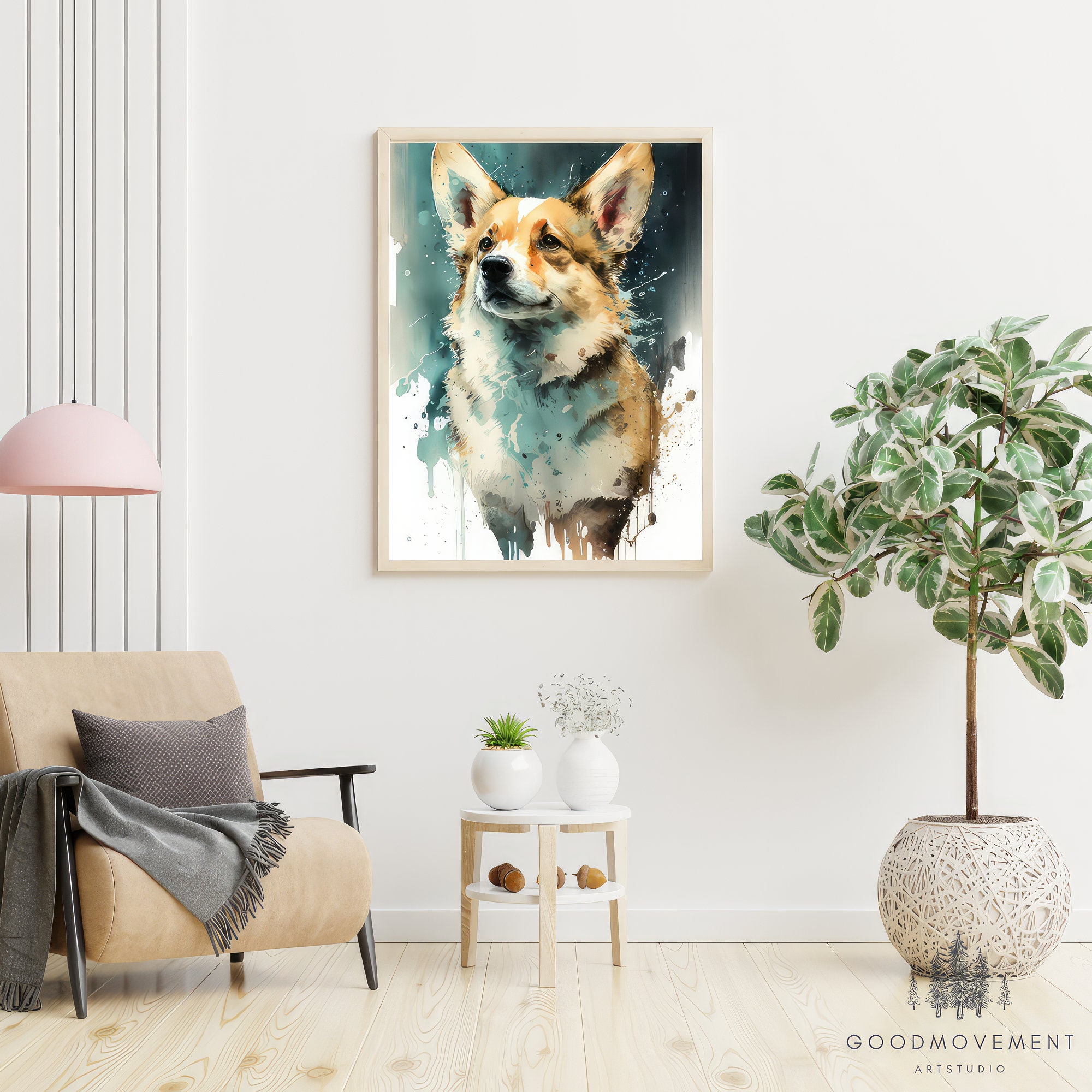 Corgi Watercolor Printable Art Print Instant Download Poster Wild Life ...