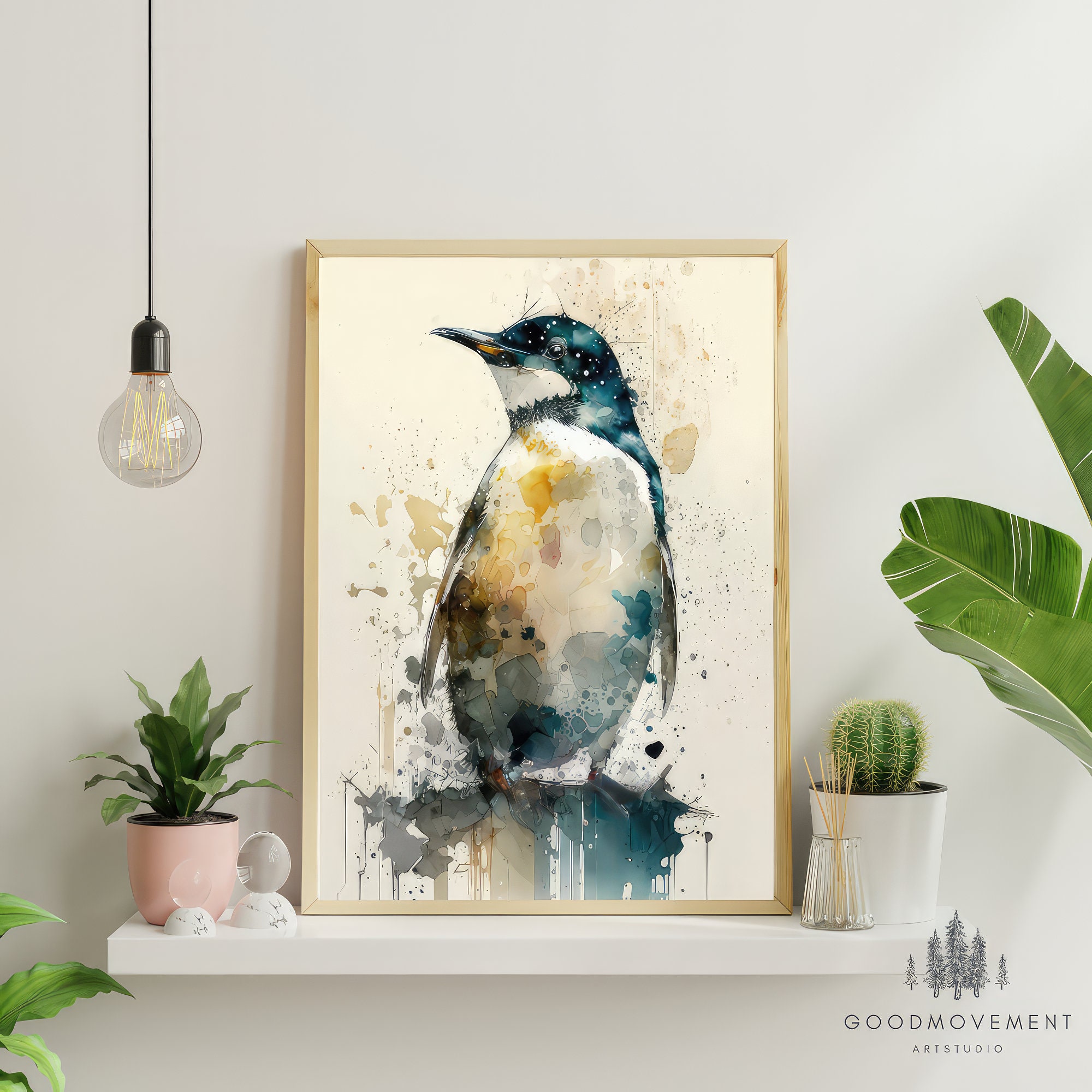 Penguin Watercolor Printable Art Print Instant Download Poster Wild ...