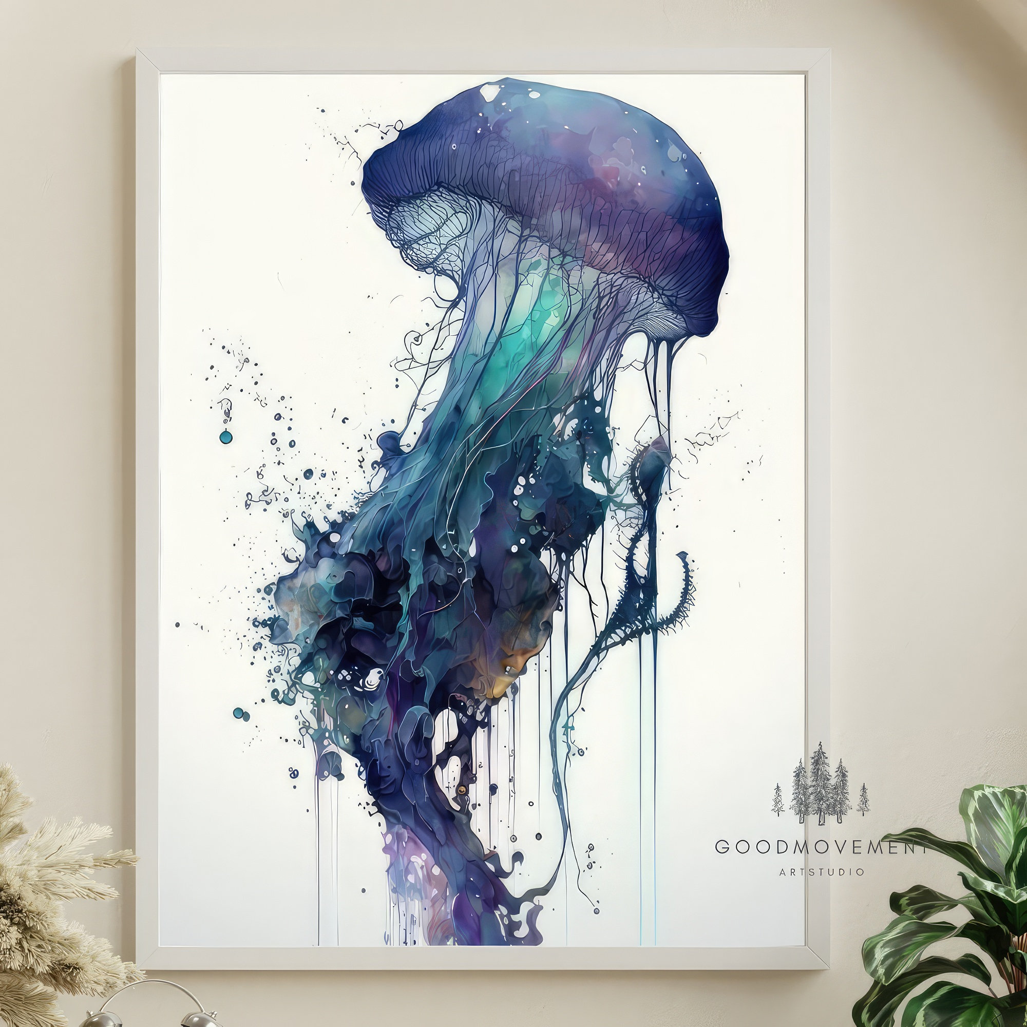 Jellyfish Watercolor Illustration