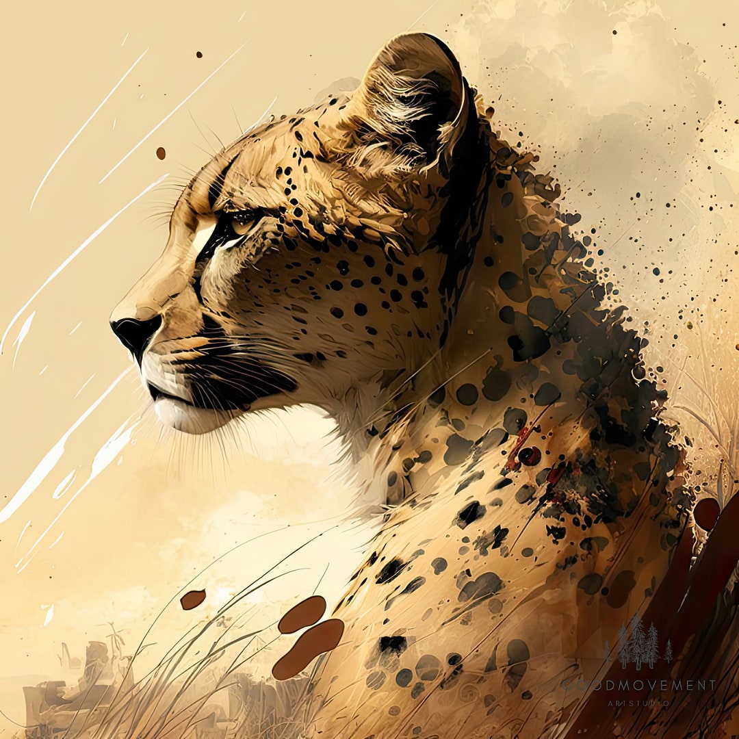 Cheetah Watercolor Printable Art Cheetah Print Instant Download Poster ...
