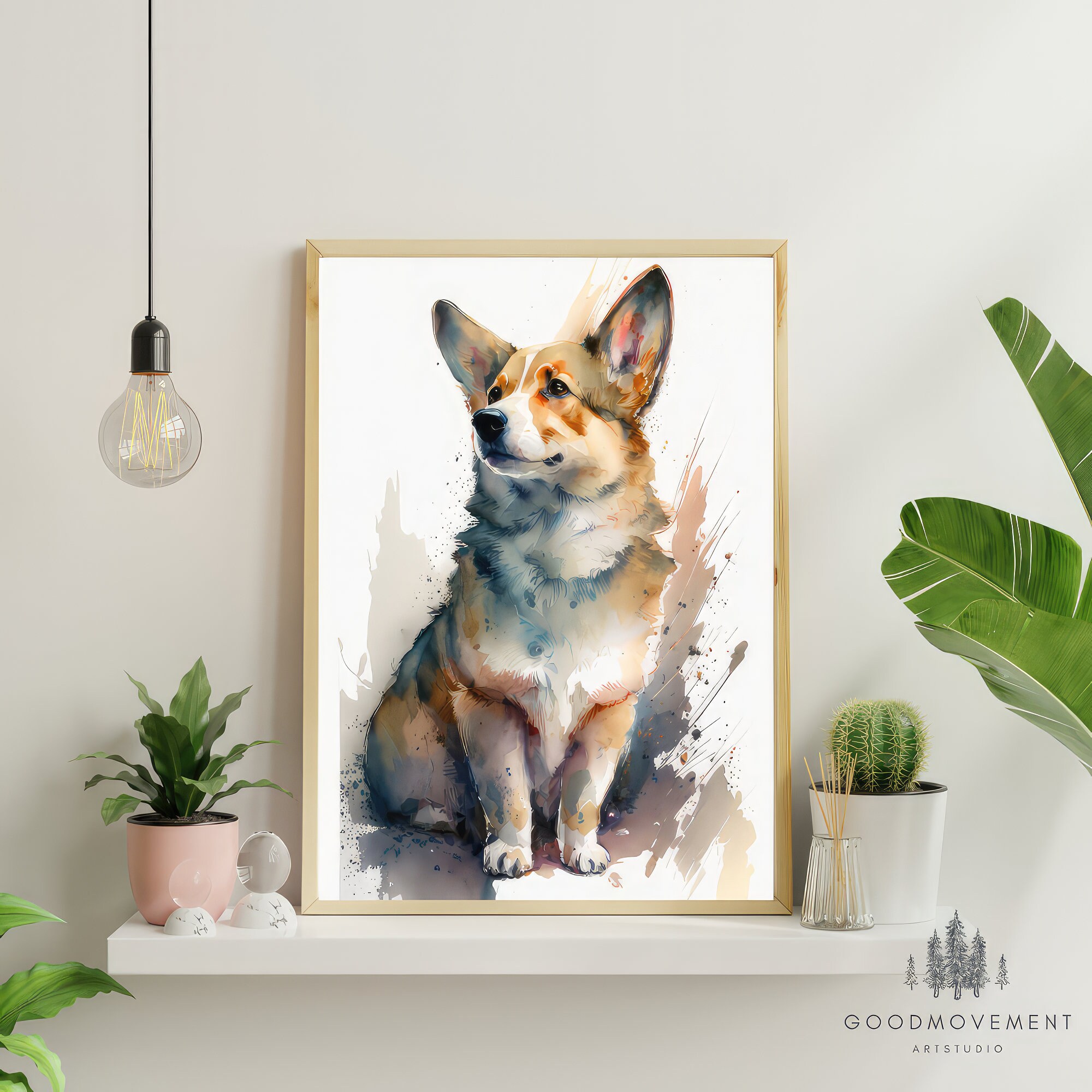 Corgi Watercolor Printable Art Print Instant Download Poster Wild Life ...