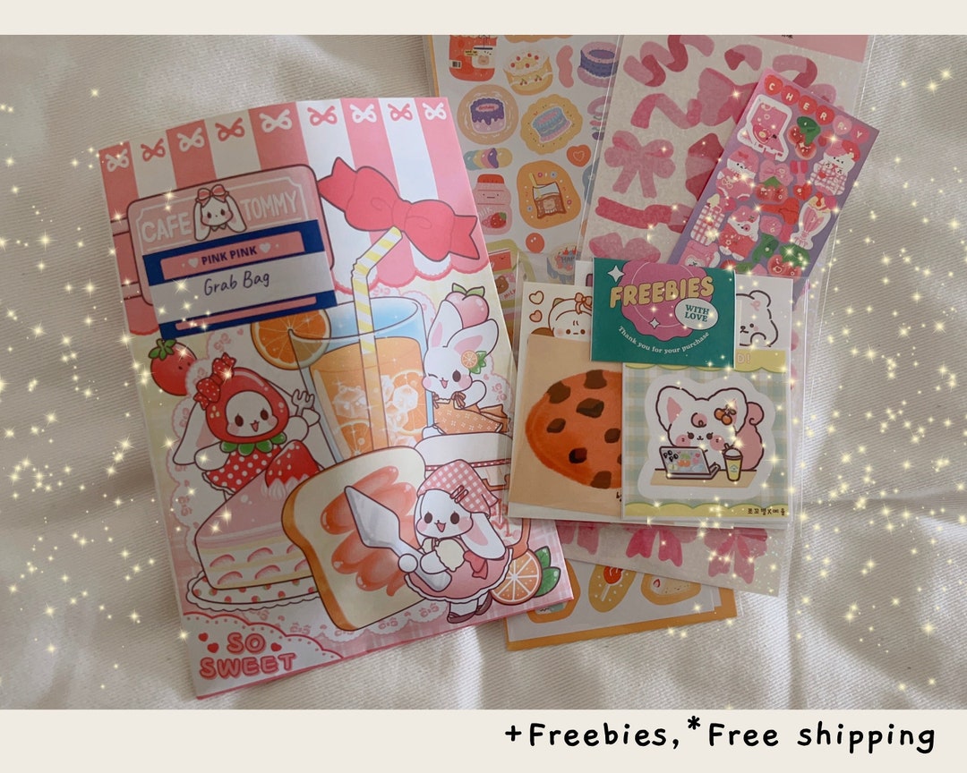 Cute Korean Stationery Grab Bag/pink Pink Grab Bag/sticker Grab Bag ...